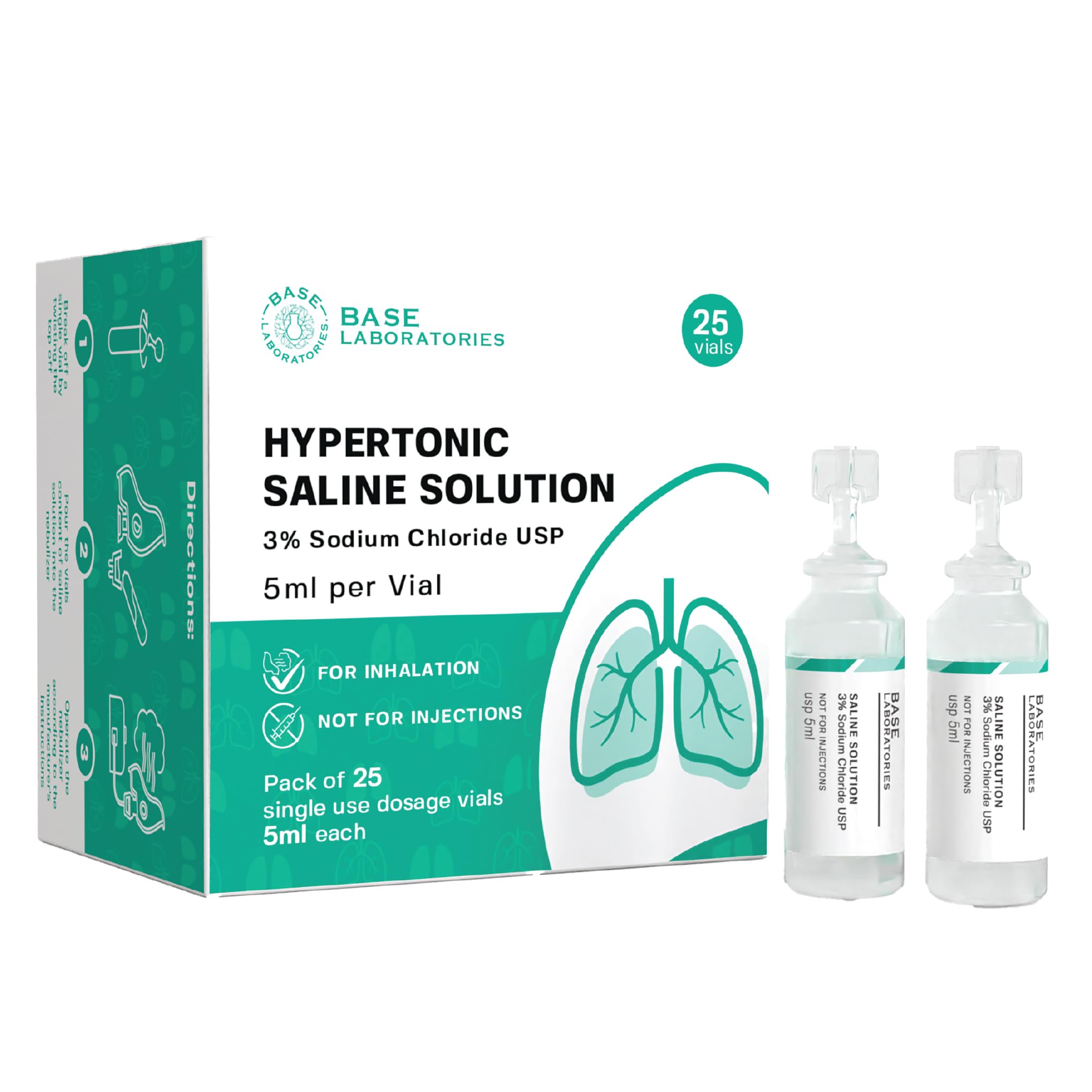 Buy Base Labs 3% Hypertonic Saline Solution for Nebulisers | Sterile 3% ...