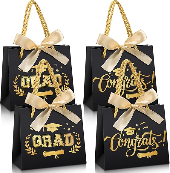 Amazon.com: Pasimy 48 Pcs Graduation Bags with Handles Bow Ribbon Small ...