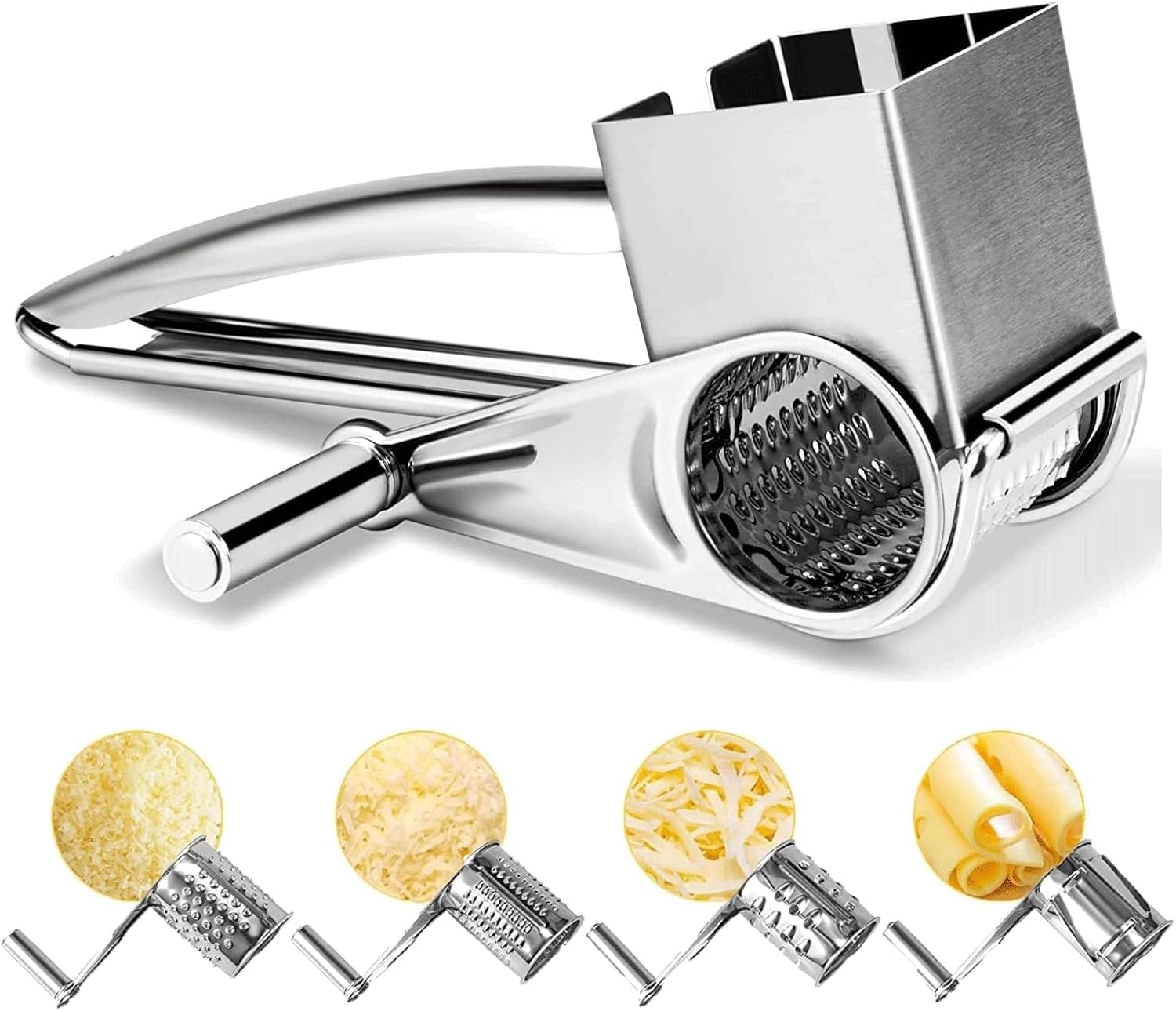 Amazon.com: Rotary Cheese Grater Cheese Grater with 4 Drum.Blades ...
