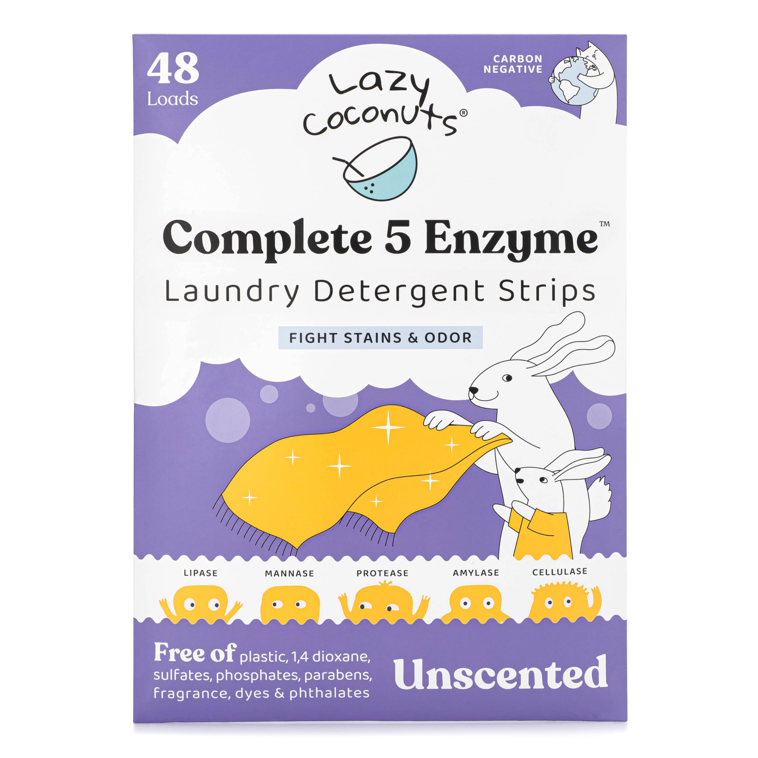 Amazon.com: Lazy Coconuts Complete 5 Enzyme Laundry Detergent Strips ...