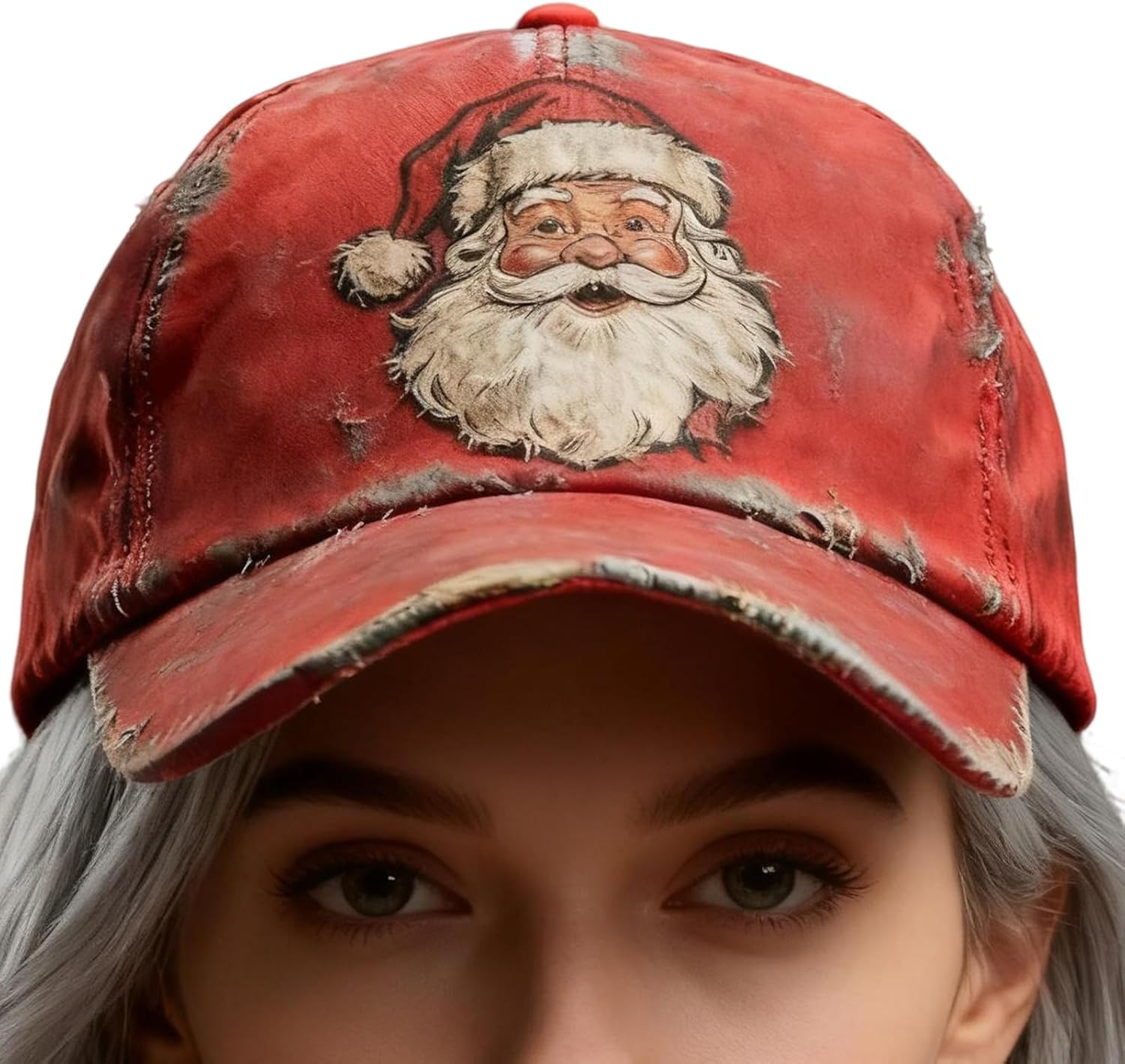 Amazon.com: Santa Claus Print Cap, Red Christmas Santa Claus Hat, Cool ...