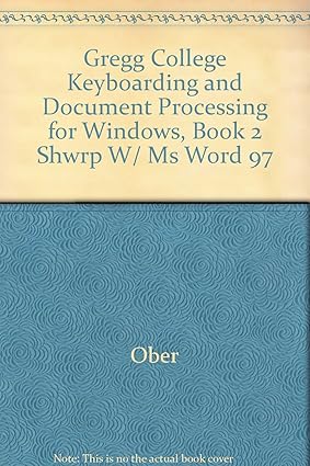 MS Word 97 Manual for College Keyboarding & Document Processing for ...