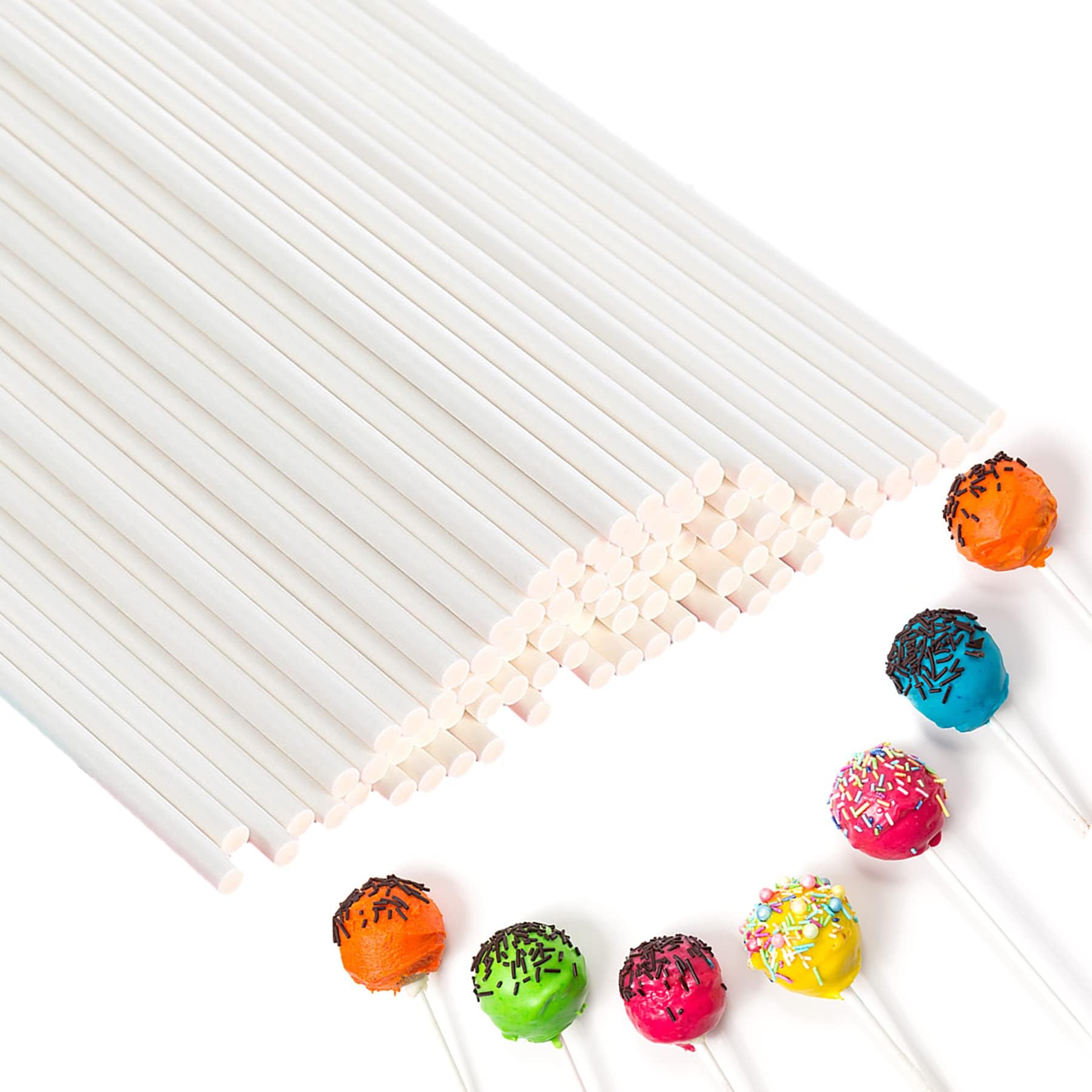 TRKETK 100 Pcs Cake Pop Sticks, Lollipop Making Tools 4 Inch Reusable ...