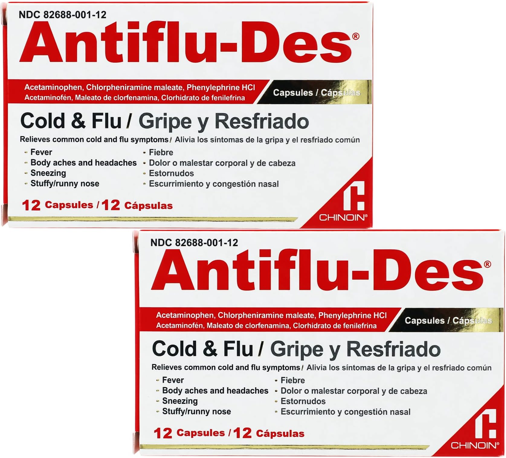 Amazon.com: ANTIFLU-DES Cold and Flu Symptoms Relief, Fever Reducer, 2 ...
