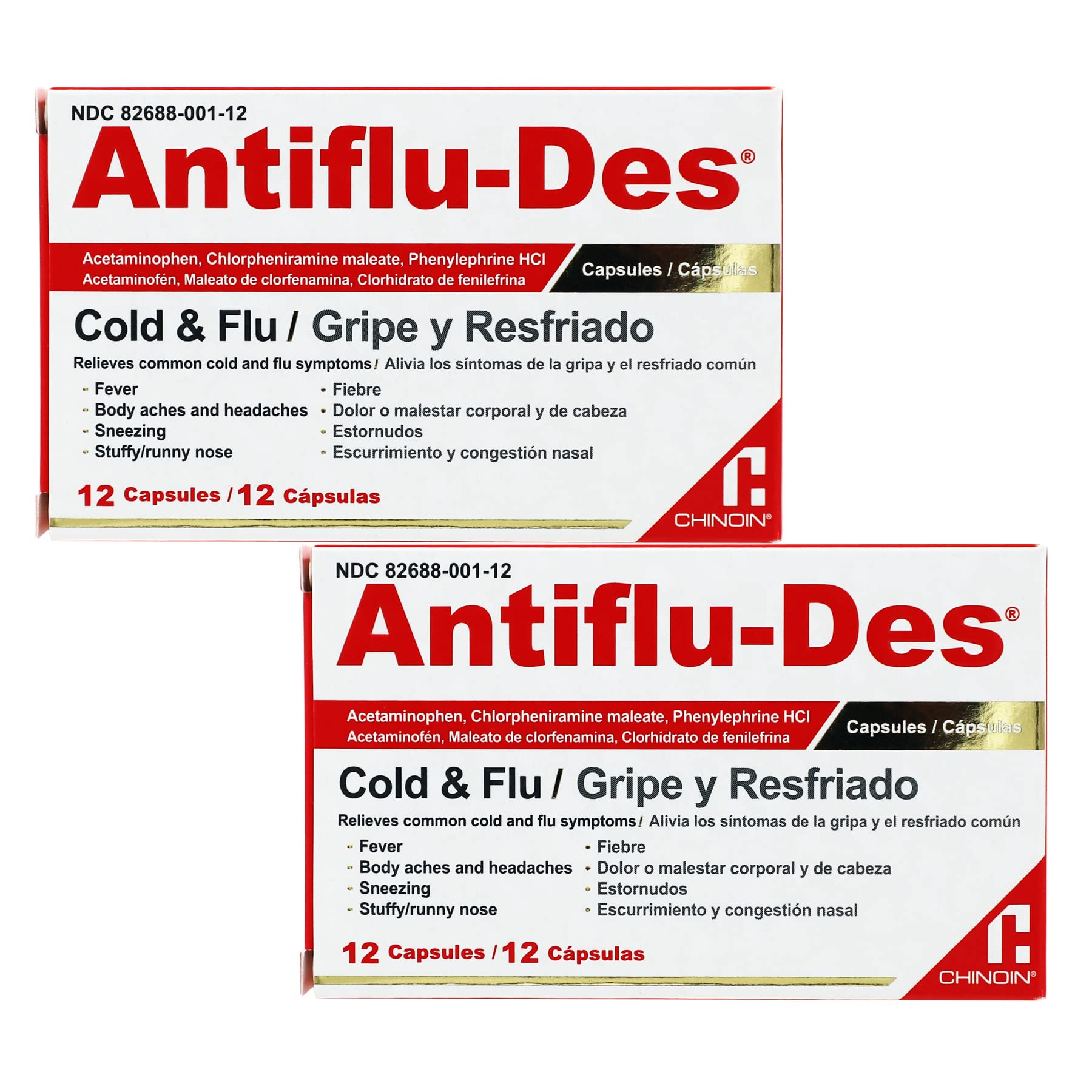 Amazon.com: ANTIFLU-DES Cold and Flu Symptoms Relief, Fever Reducer, 2 ...