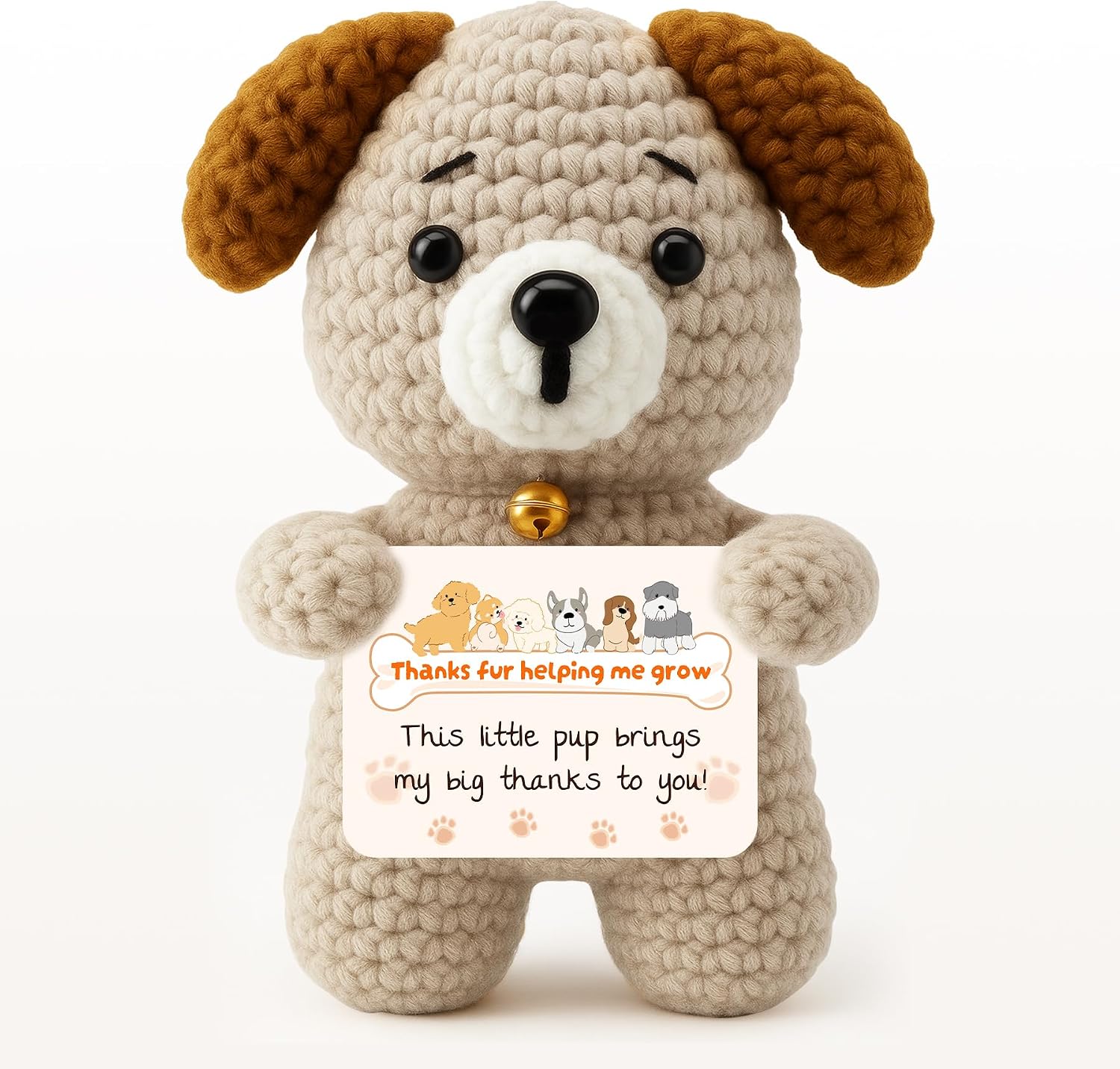 Amazon.com: Handmade Positive Crochet Dog – Thoughtful Pug Gift for Pug ...