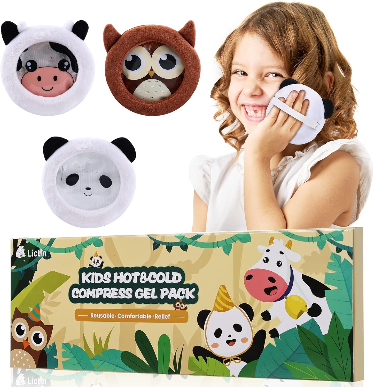 Amazon.com: Lictin Boo Boo Ice Packs for Kids,Reusable Hot Cold Kids ...