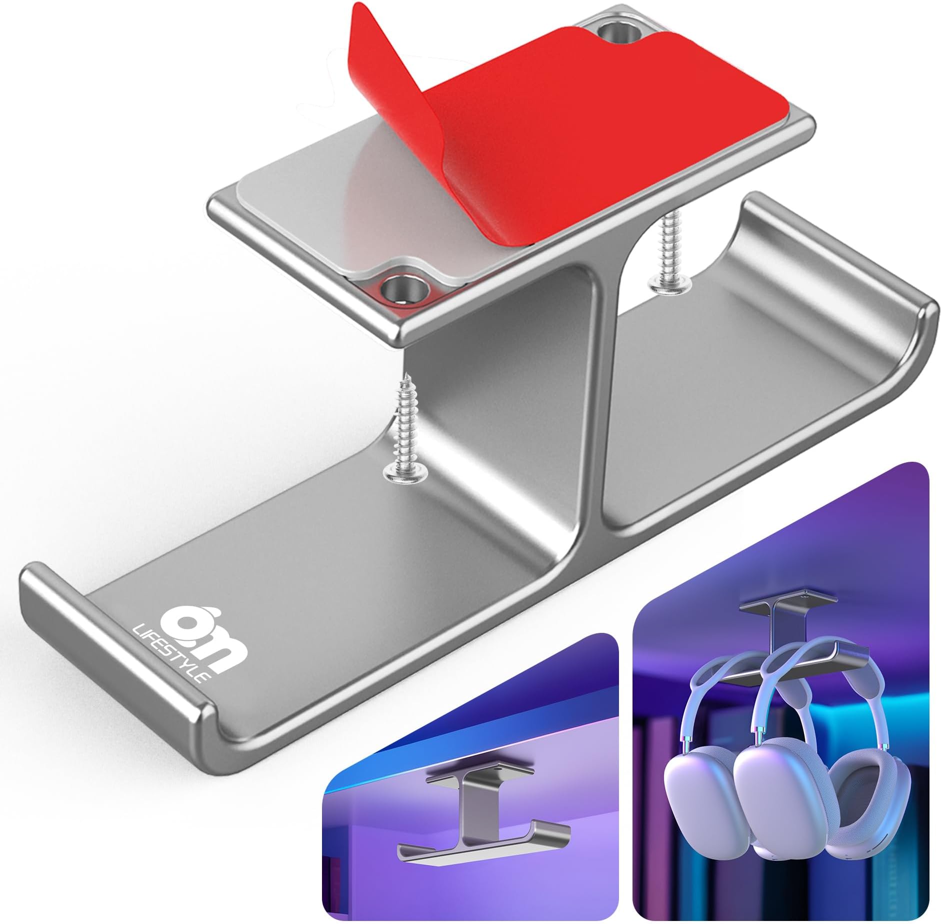 6amLifestyle Headphone Hanger Stand Under Desk [Patented] Aluminum ...