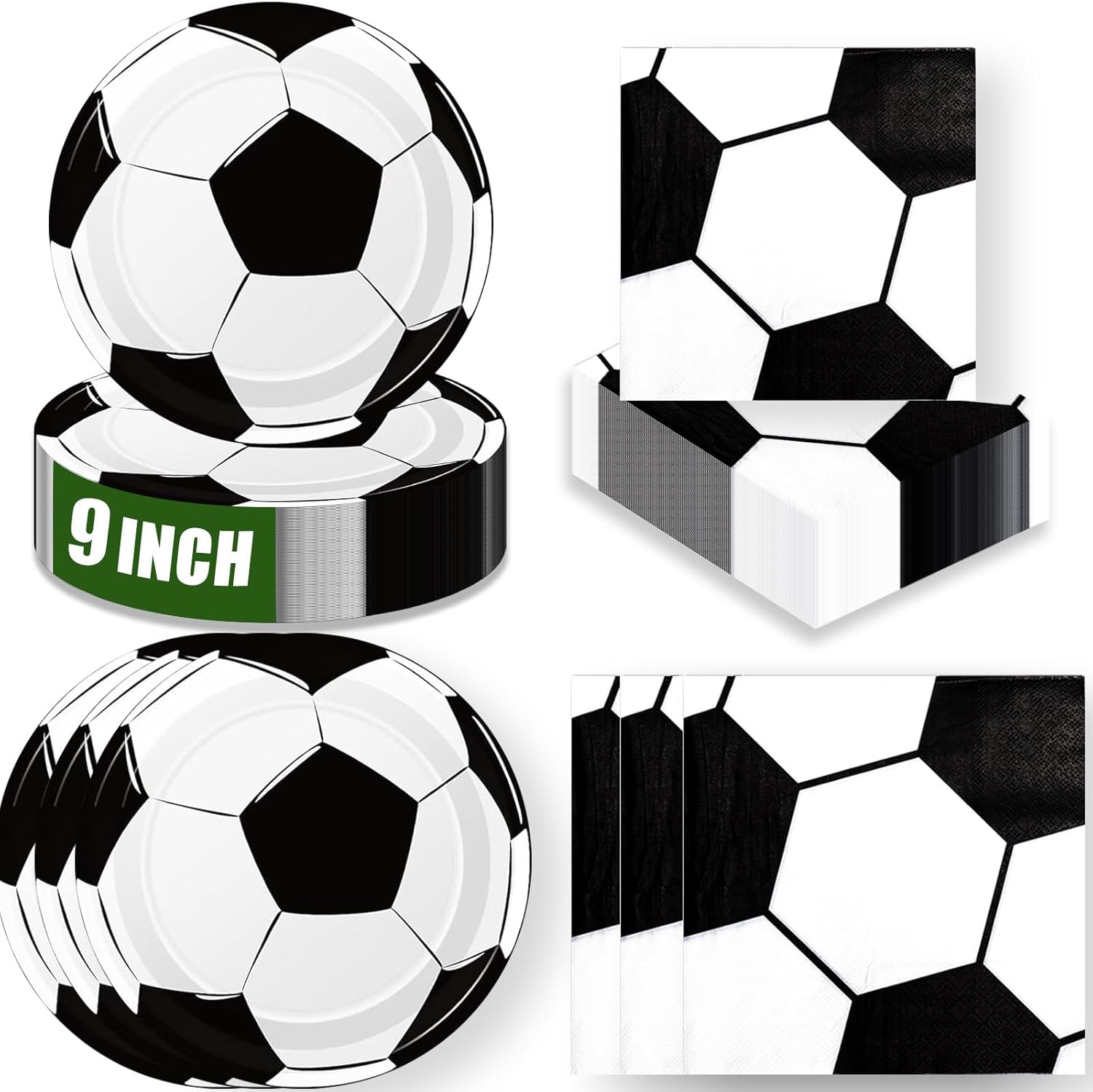Amazon.com: ZJJZOAA 40 Pcs Soccer Plates and Napkins Party Supplies,9 ...