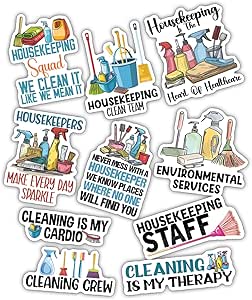 Amazon.com: 10pcs Housekeeping Sticker Sheet, Funny and Cute Vinyl ...