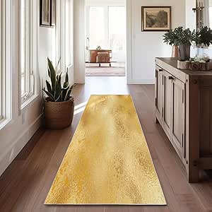 Amazon.com: ILMIRA Gold Washable Runner Rug 2x6 Luxury Fashion Rug ...