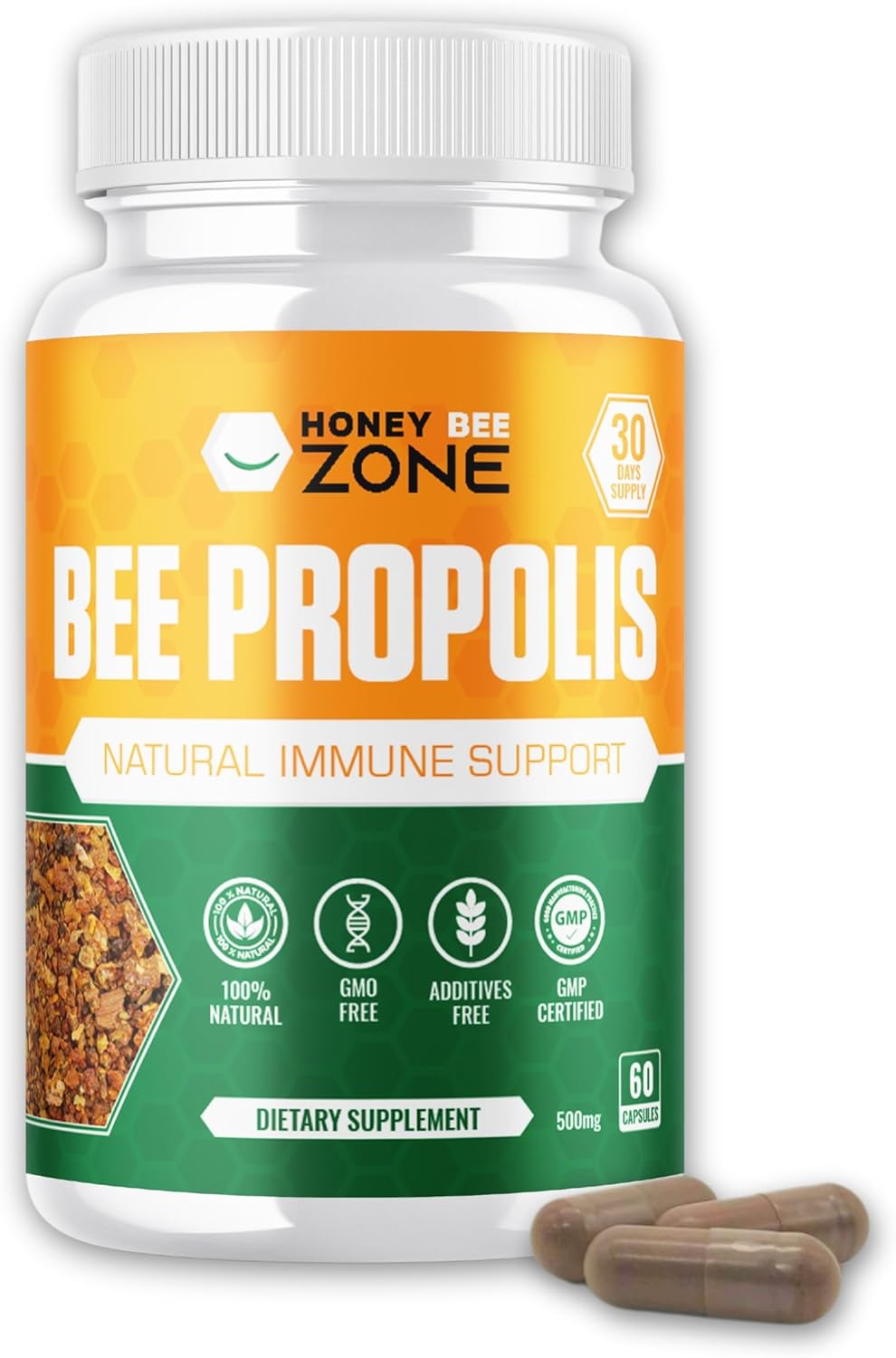 Amazon.com: HONEYBEEZONE-Bee Propolis Capsules – 100% Natural Energy ...