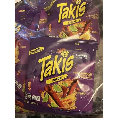 Buy Takis Fuego Hot Chili Pepper & Lime Tortilla Chips (24 Pack - 2 Oz ...