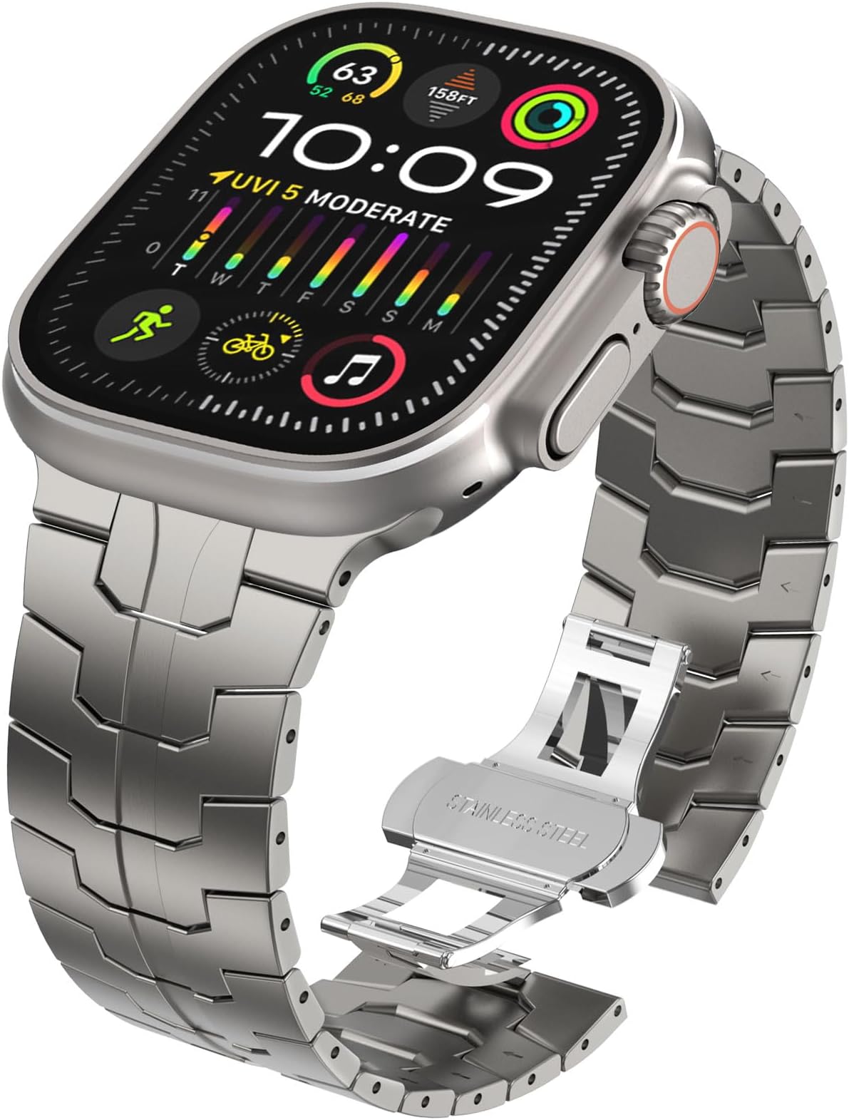 Amazon.com: WINGLE Titanium Band for Apple Watch Ultra 2 Band 49mm 45mm ...