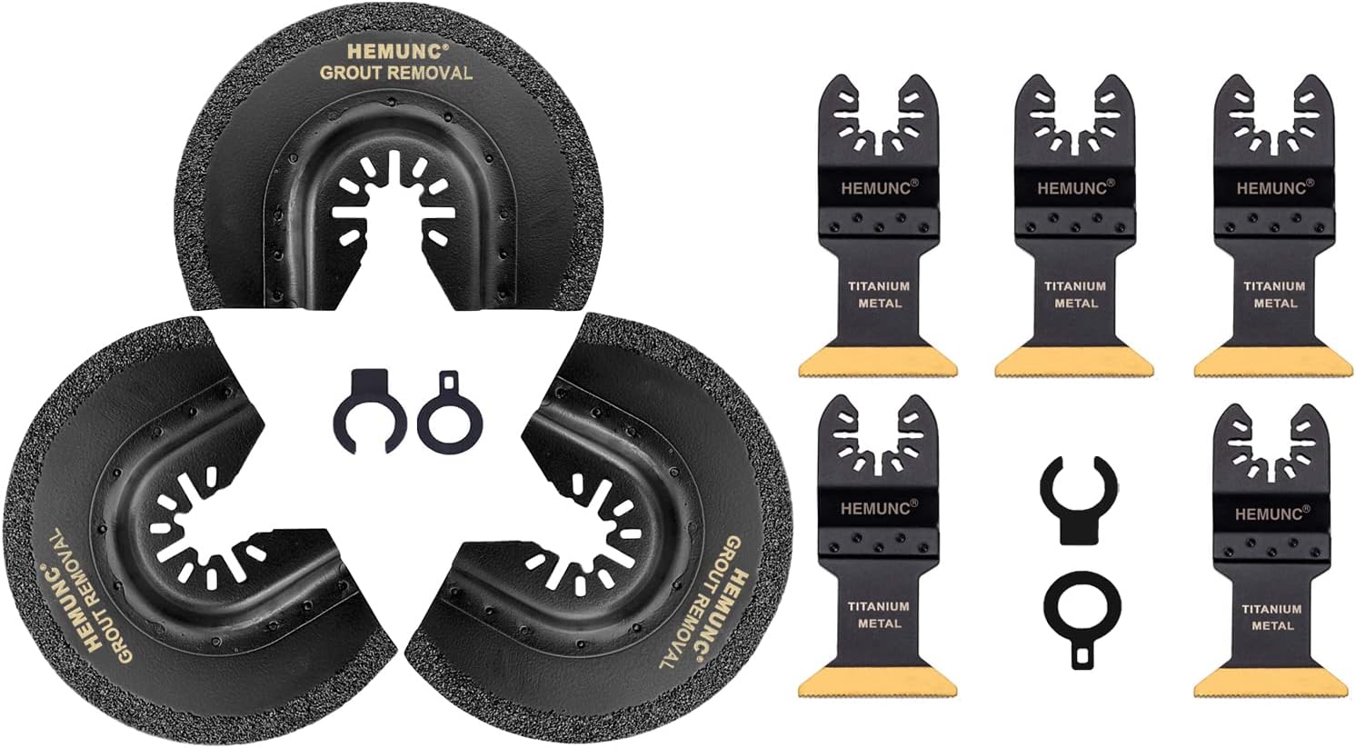 HEMUNC 3 Oscillating Tool Blade for Grout Removal Carbide Grit 1/16, 5 ...