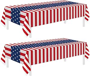 Amazon.com: 2 Pack Patriotic Tablecloth, Patriotic Decorations 54" x ...