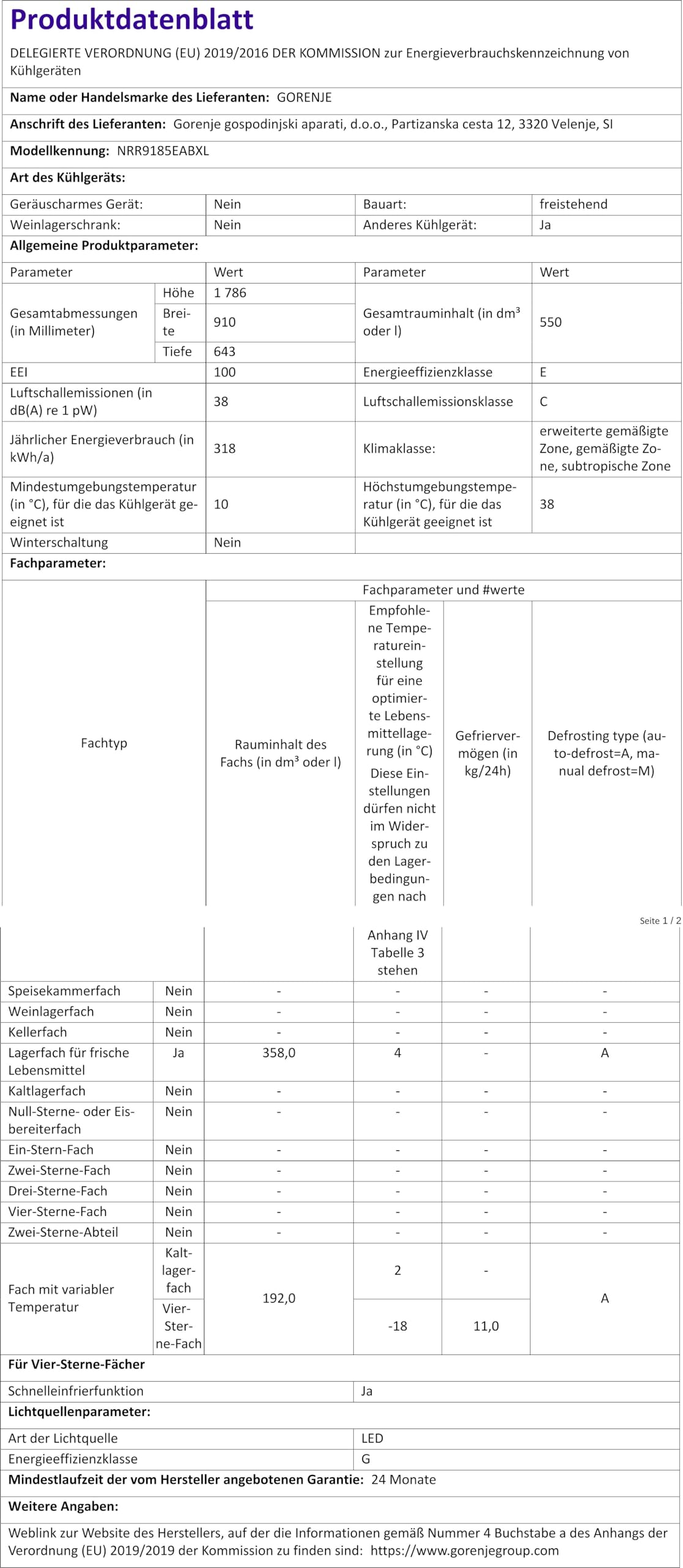 Gorenje NRS 918 EMB / Side by Side Kühl-Gefrierkombination ...