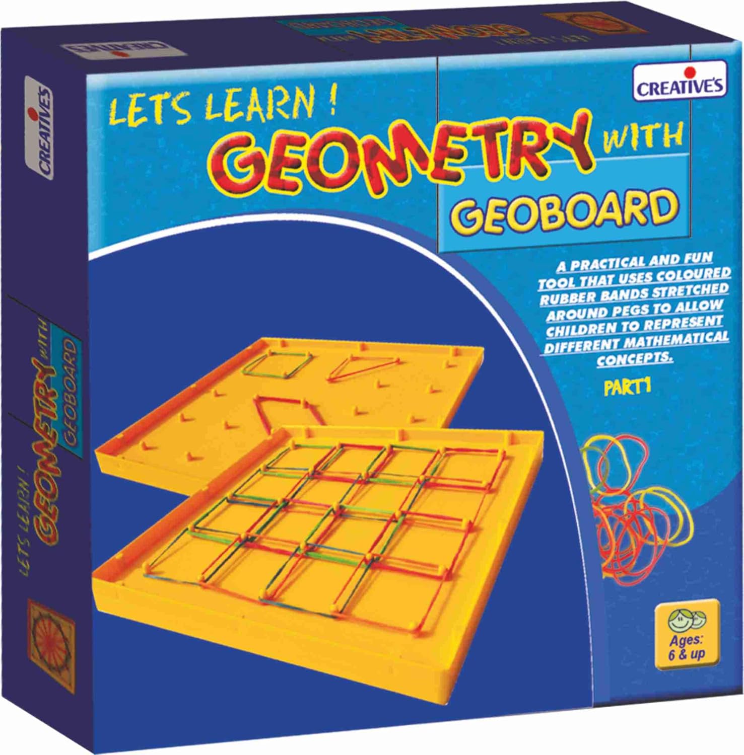 Buy Creative's Let’s Learn Geometry with Geoboard Board Game | Kids ...