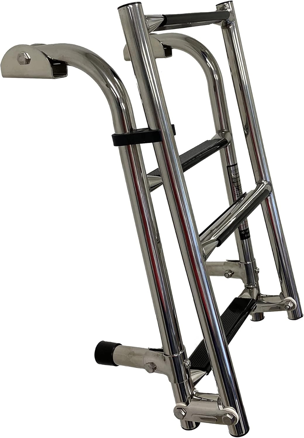 Amazon.com: classAcustoms 4 Step Folding Boat Ladder | Stainless Steel ...