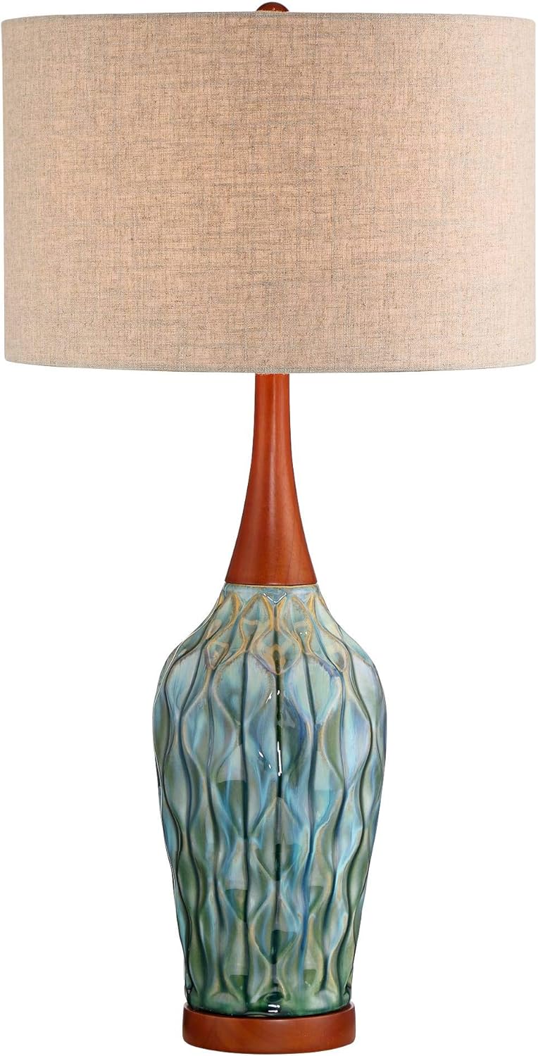 360 Lighting Rocco Mid Century Modern Table Lamp with Table Top Dimmer ...