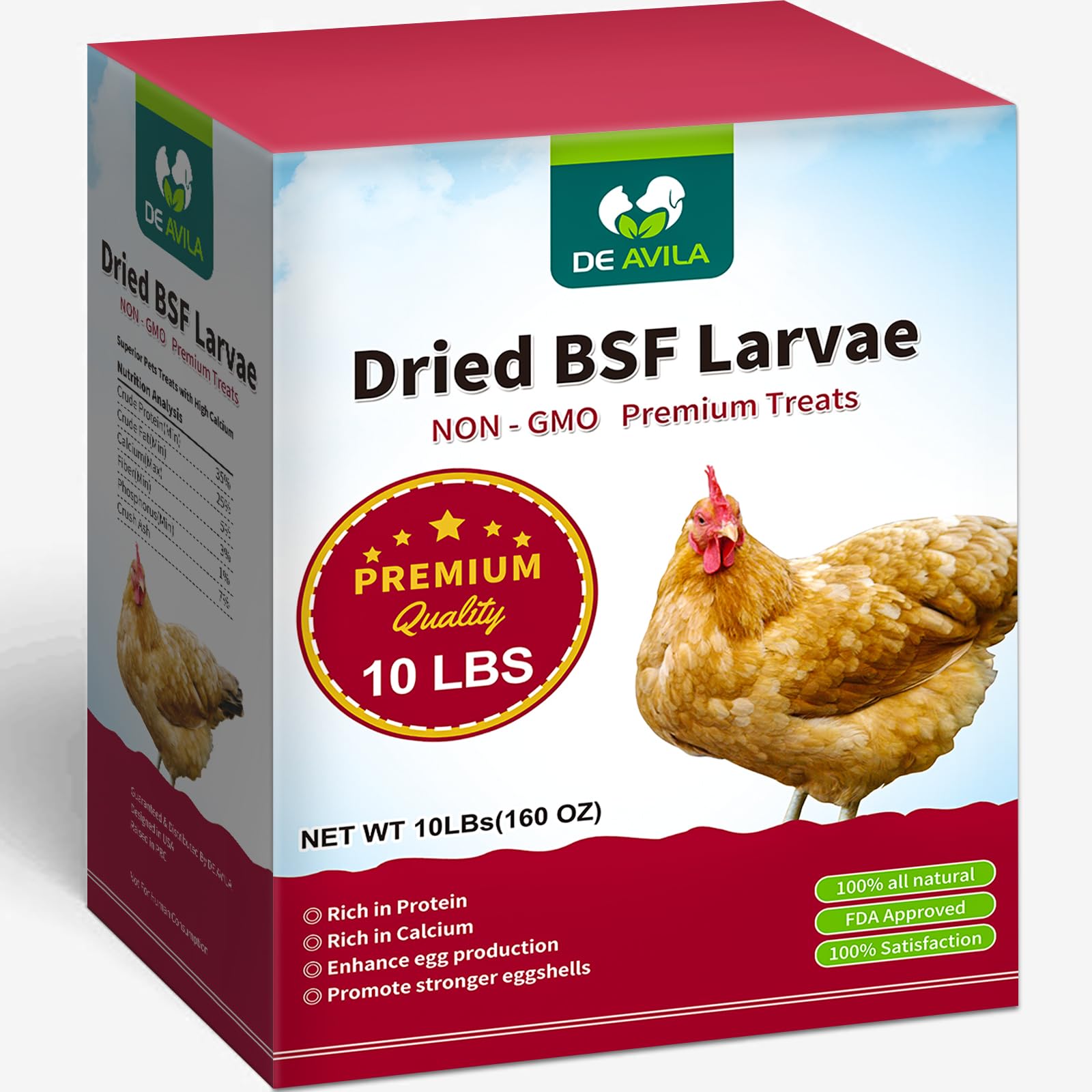 Amazon.com: 10LB Dried Black Soldier Fly Larvae for Chickens,Non GMO ...