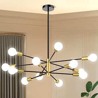 Phaosio Sputnik Chandelier 12-Light, Mid Century Modern Height ...