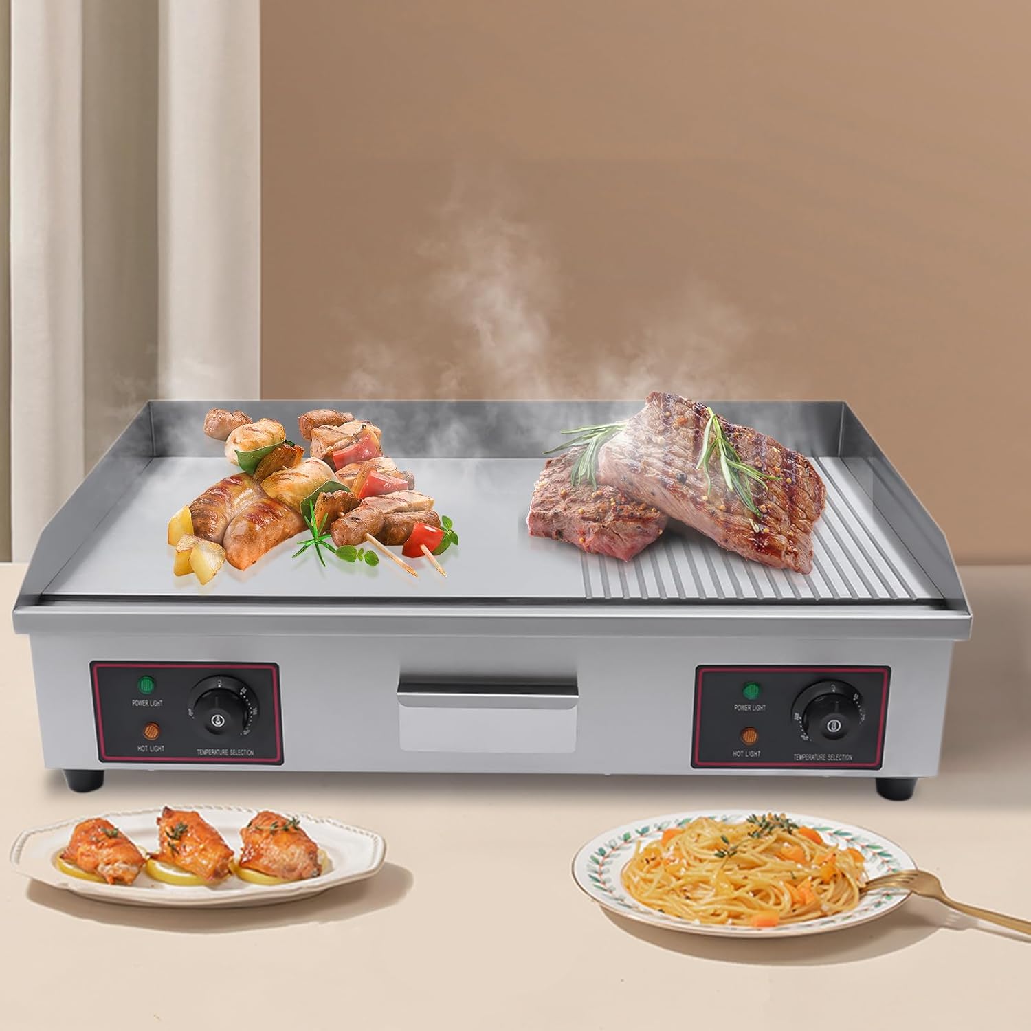 Amazon.com: Commercial Electric Countertop Griddle, 110V 3000W ...