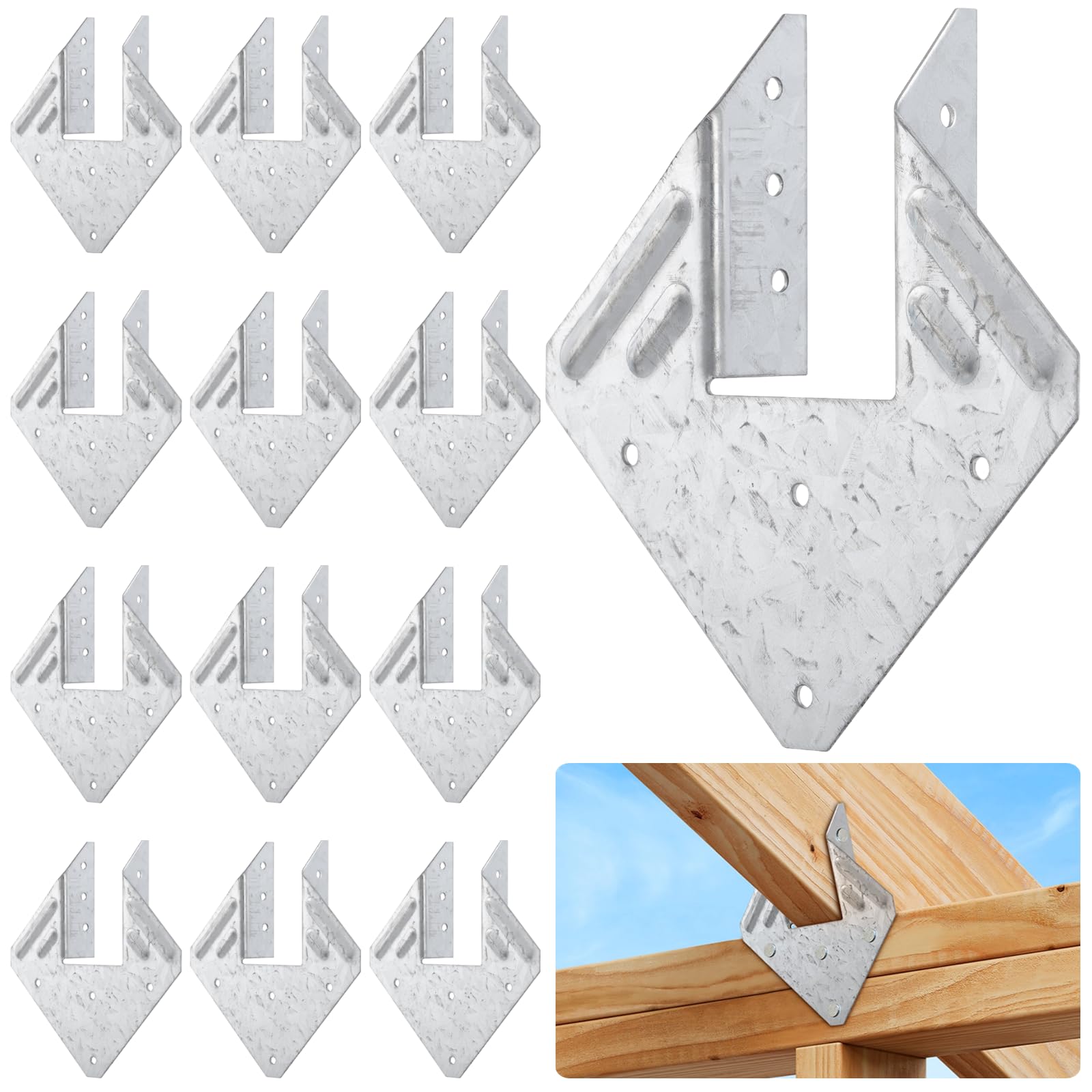 Amazon.com: Lnrueg 12 PCS 18-Gauge Hurricane Ties, Galvanized Steel ...