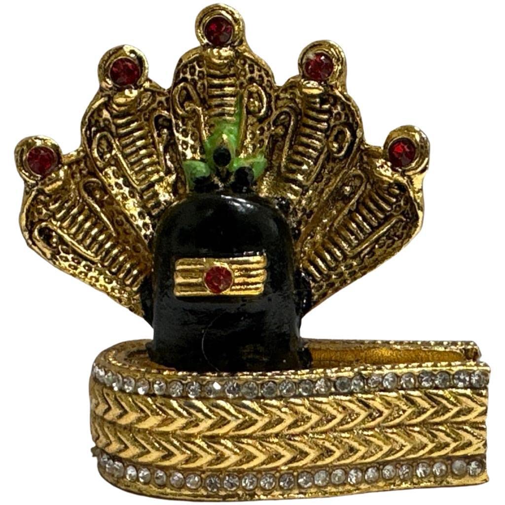 Buy RK Basics Lord Shiv Shivling Idol | Shiva Lingam Murti Antique Gold Black Metal Statue for ...