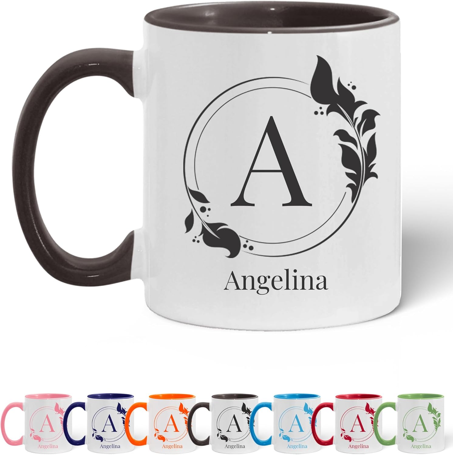 Amazon.com: Custom Coffee Mug - Personalized Ceramic Cups with Initial ...