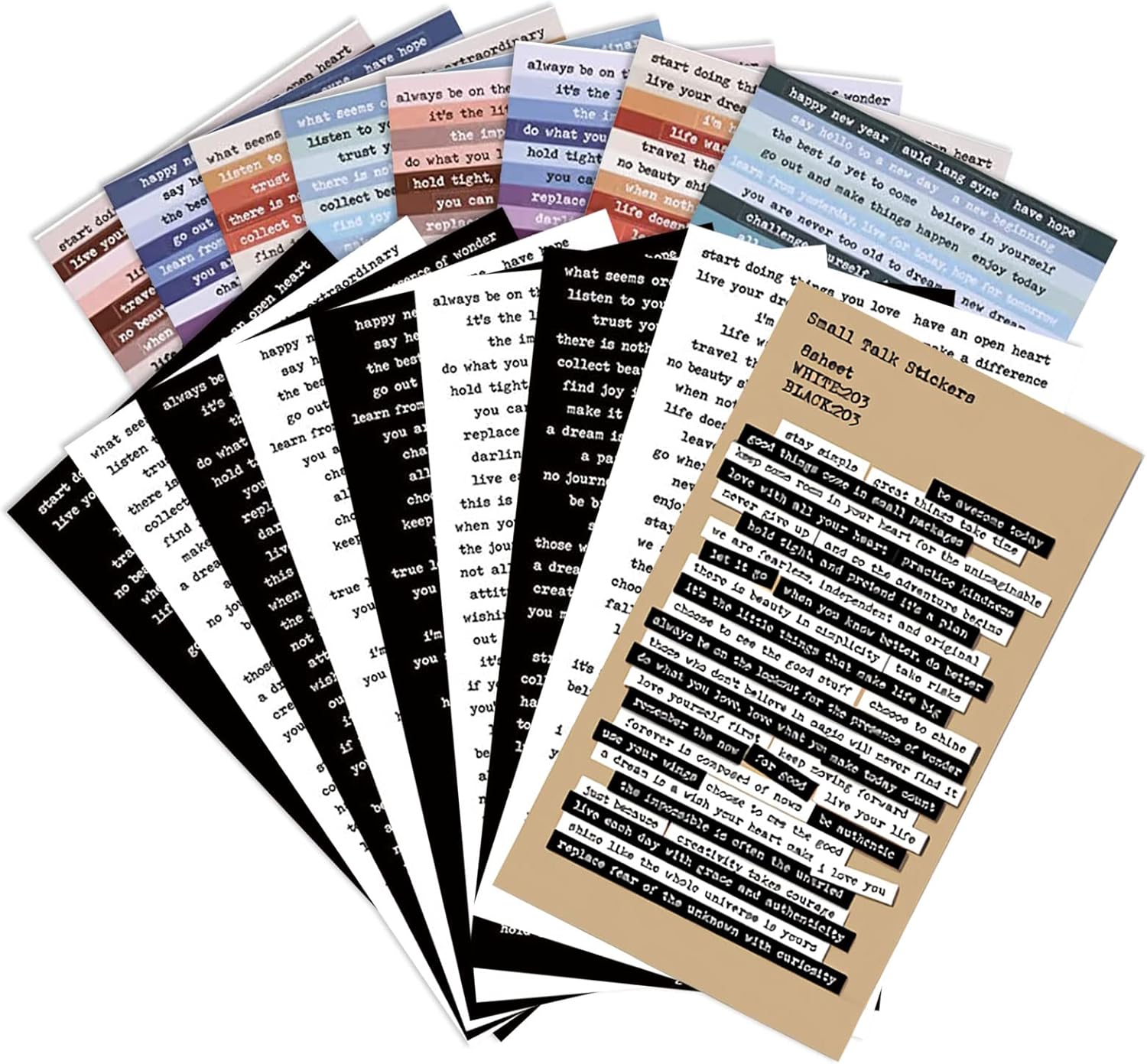 16 Sheet Phrase Stickers, Inspirational Quote Stickers for Scrapbooking ...