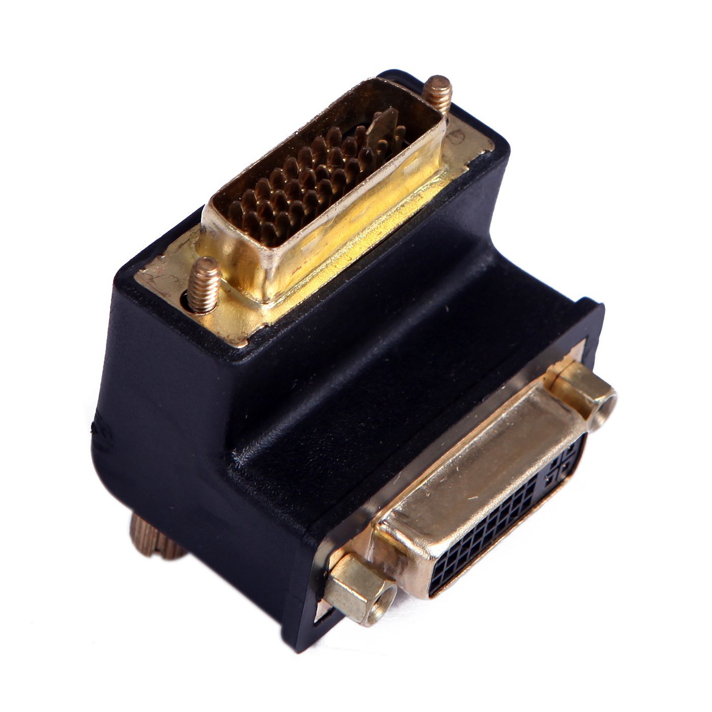 Buy HDE Gold Plated 90 Degree DVI-I 24+5 Right Angle Male to Female ...