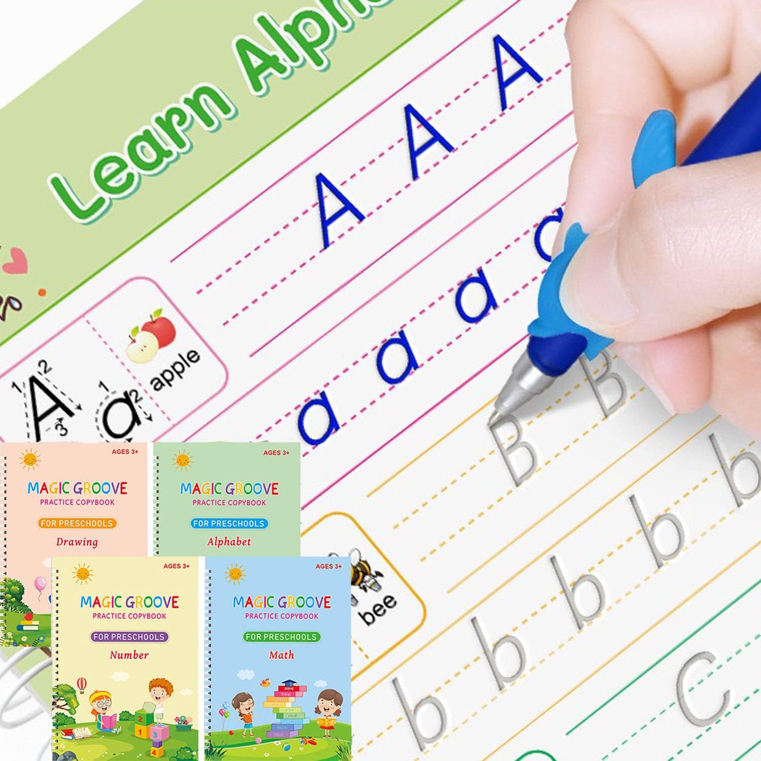 Amazon.com : Large Reusable Magic Practice Book,Grooved Handwriting ...