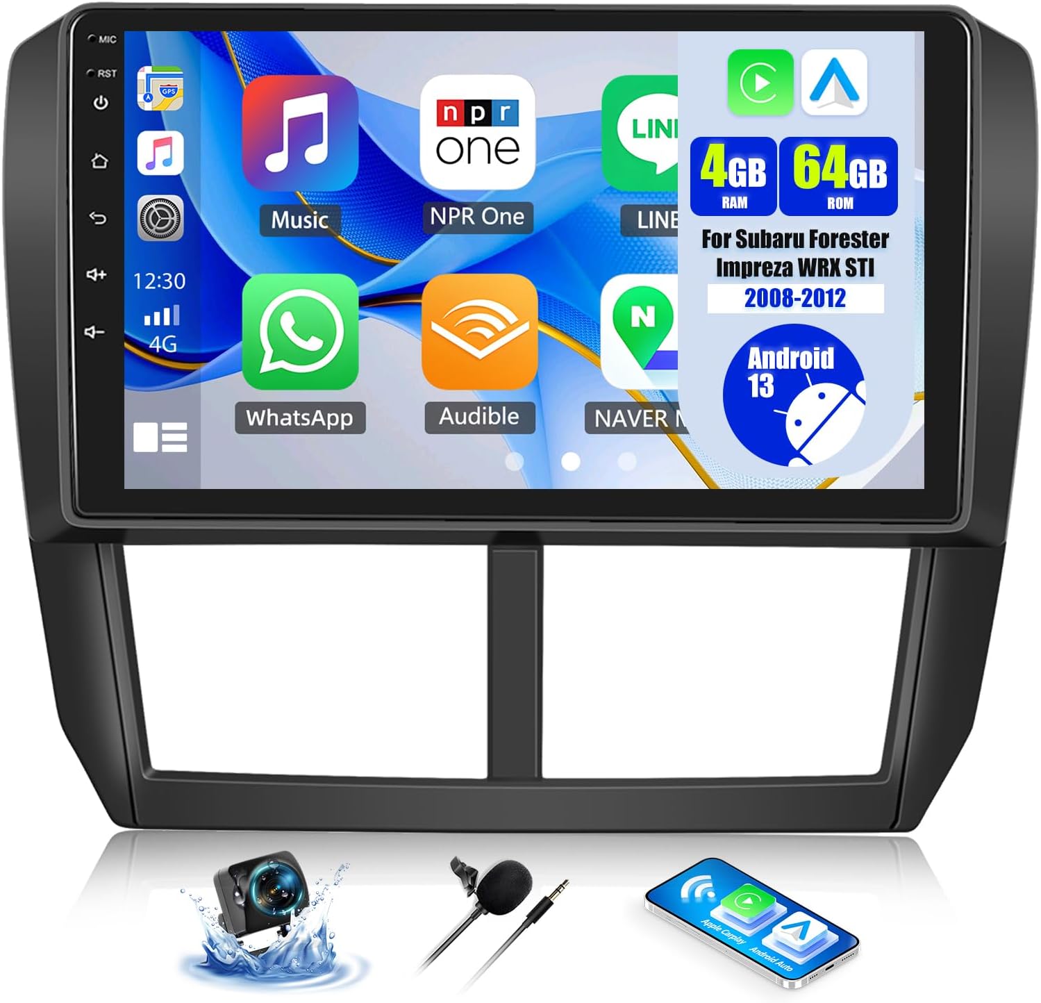 4+64G Android Car Stereo for Subaru Forester Impreza WRX STI 2008-2012 ...