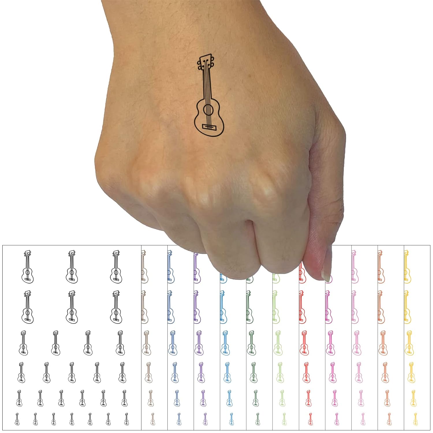 Amazon.com : Ukulele Music Instrument Doodle Temporary Tattoo Water ...