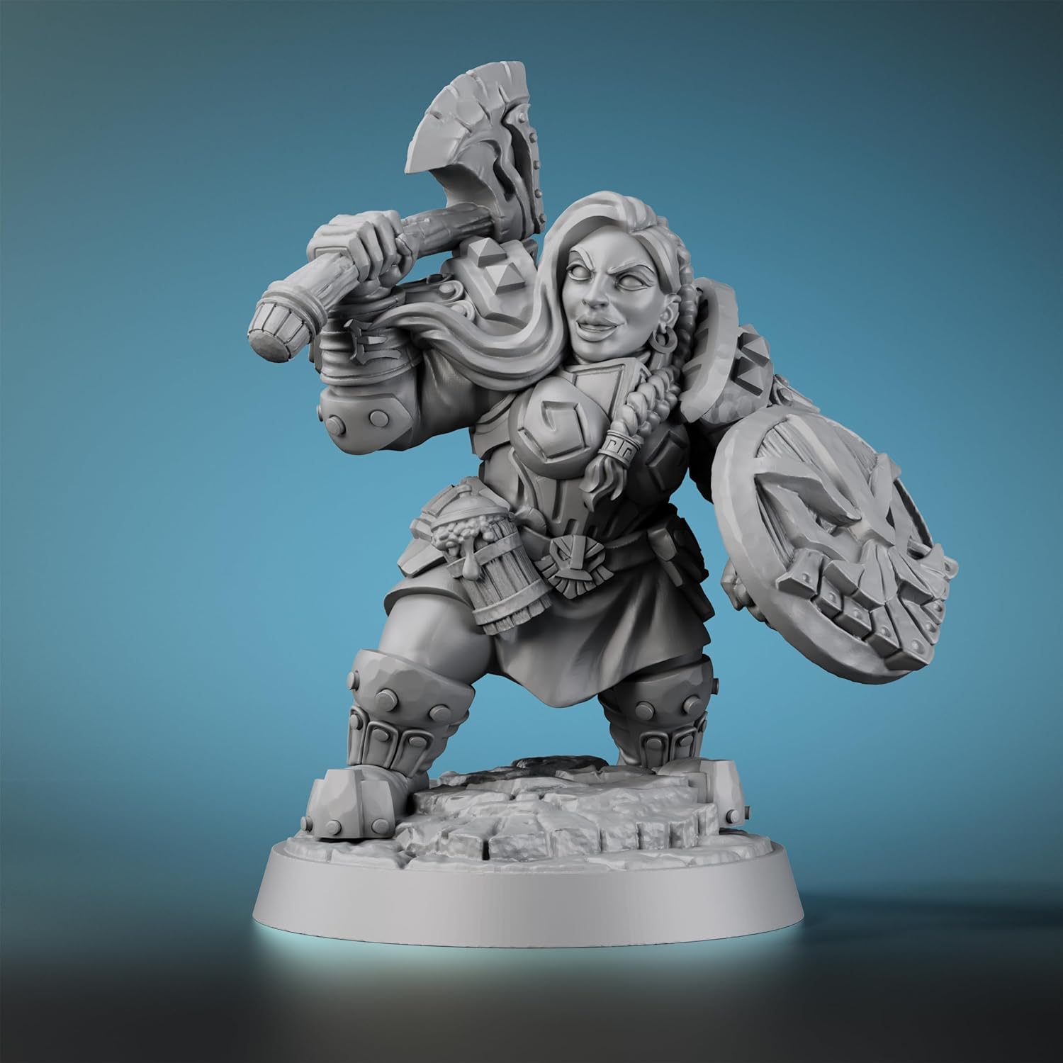 Amazon.com: Female Dwarf Miniature, Unpainted Fantasy Minis, 28mm/32mm ...