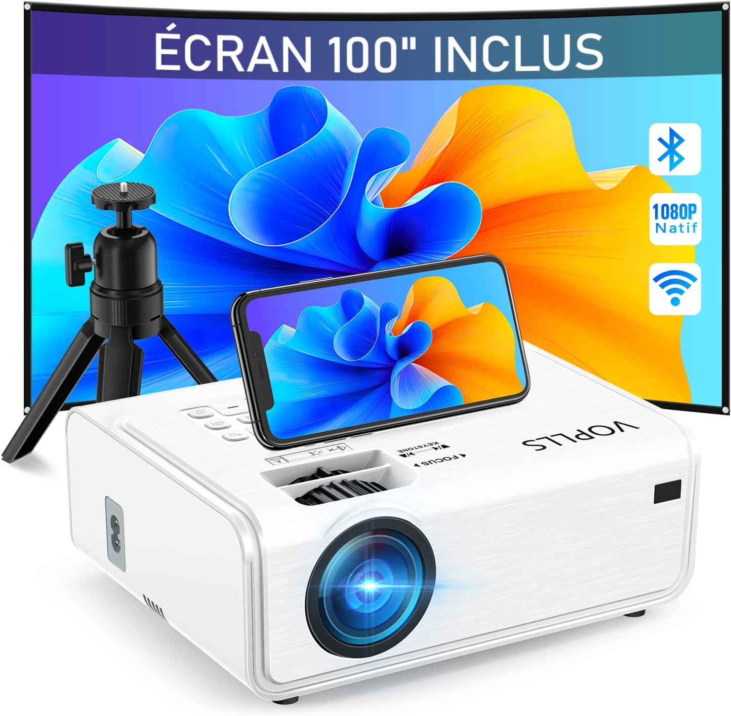 Beamer, 5G WiFi Bluetooth Beamer 4K heimkino, VOPLLS 15000 Lumen Full ...