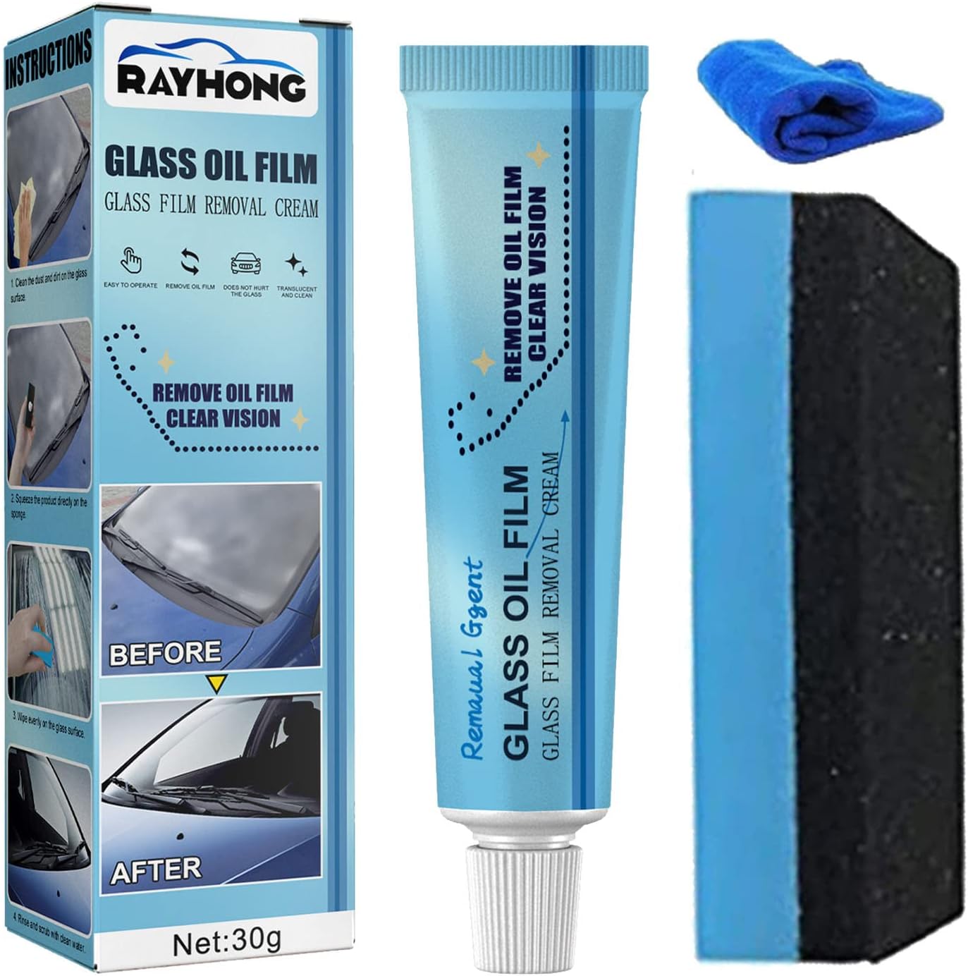 Car Glass Oil Film Cleaner, Car Windshield Oil Film Cleaner, Glass Film ...