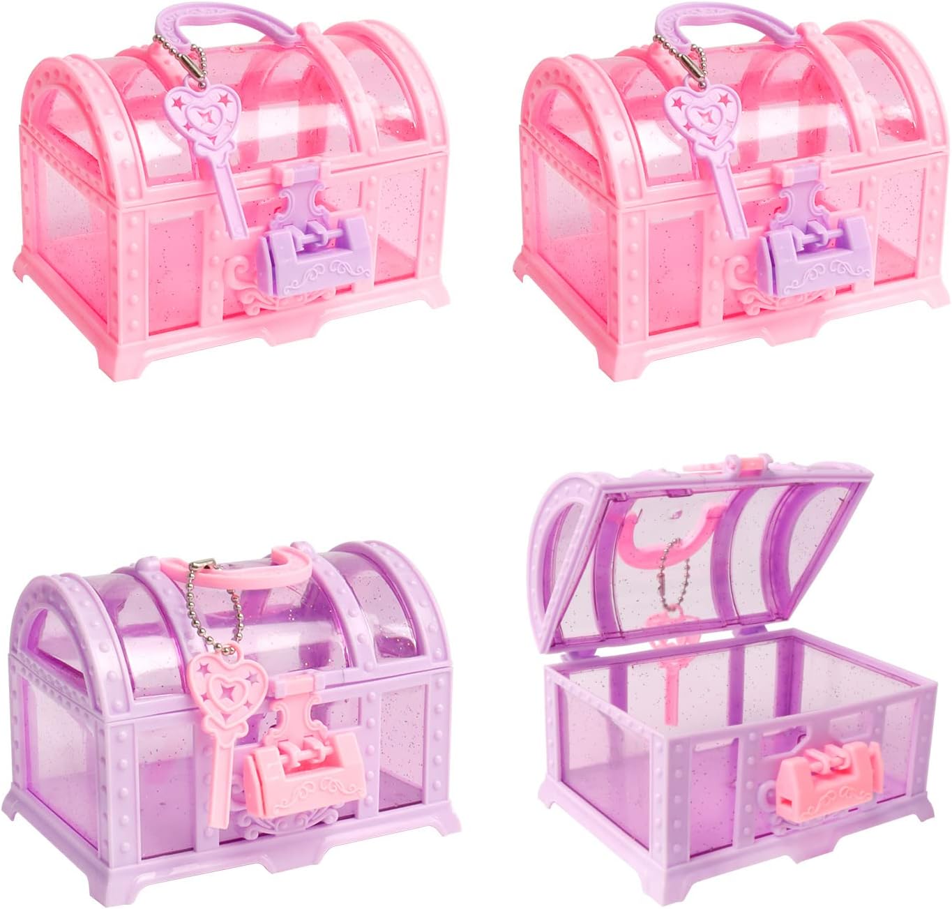 Amazon.com: Aydinids 4 Pcs Plastic Transparent Pirate Box Mini Treasure ...