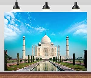Amazon.com : BELECO 7x5ft Fabric Taj Mahal Backdrop Indian Famous ...
