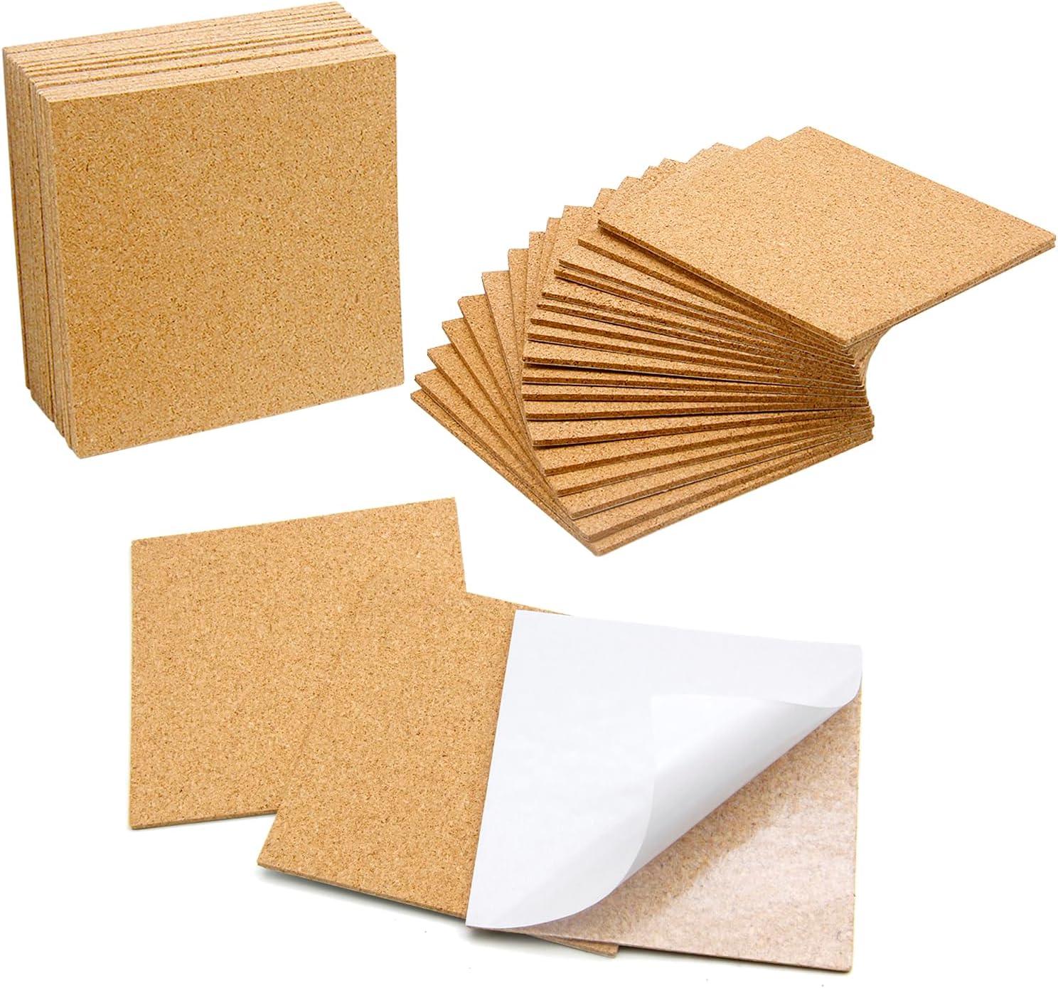 Amazon.com: LEXININ 200 PCS 4 x 4 Inch Self Adhesive Round Cork ...