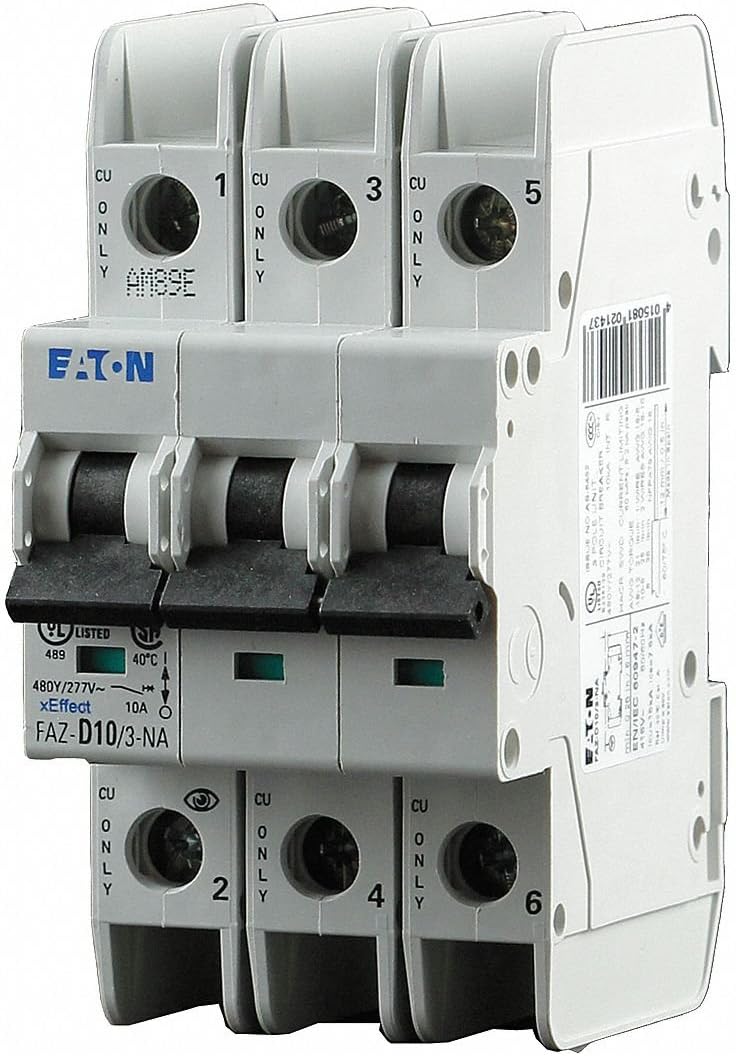 Eaton FAZ-D16/3-NA 16A, 3P, 277/480V, 48VDC, 10 kAIC, D-Curve, UL 489 ...