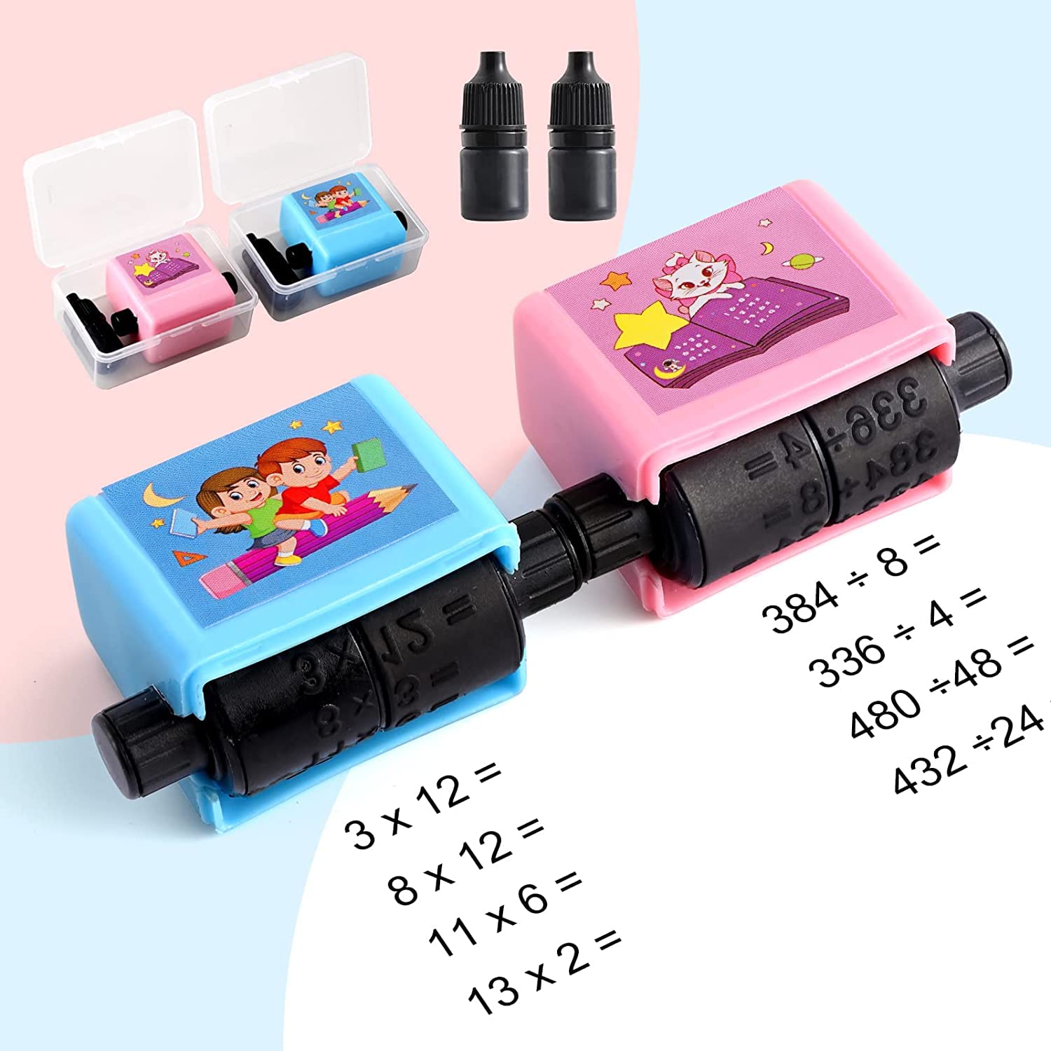 KTU Roller Digital Teaching Stamp, 2Pcs Reusable Calculation Addition ...