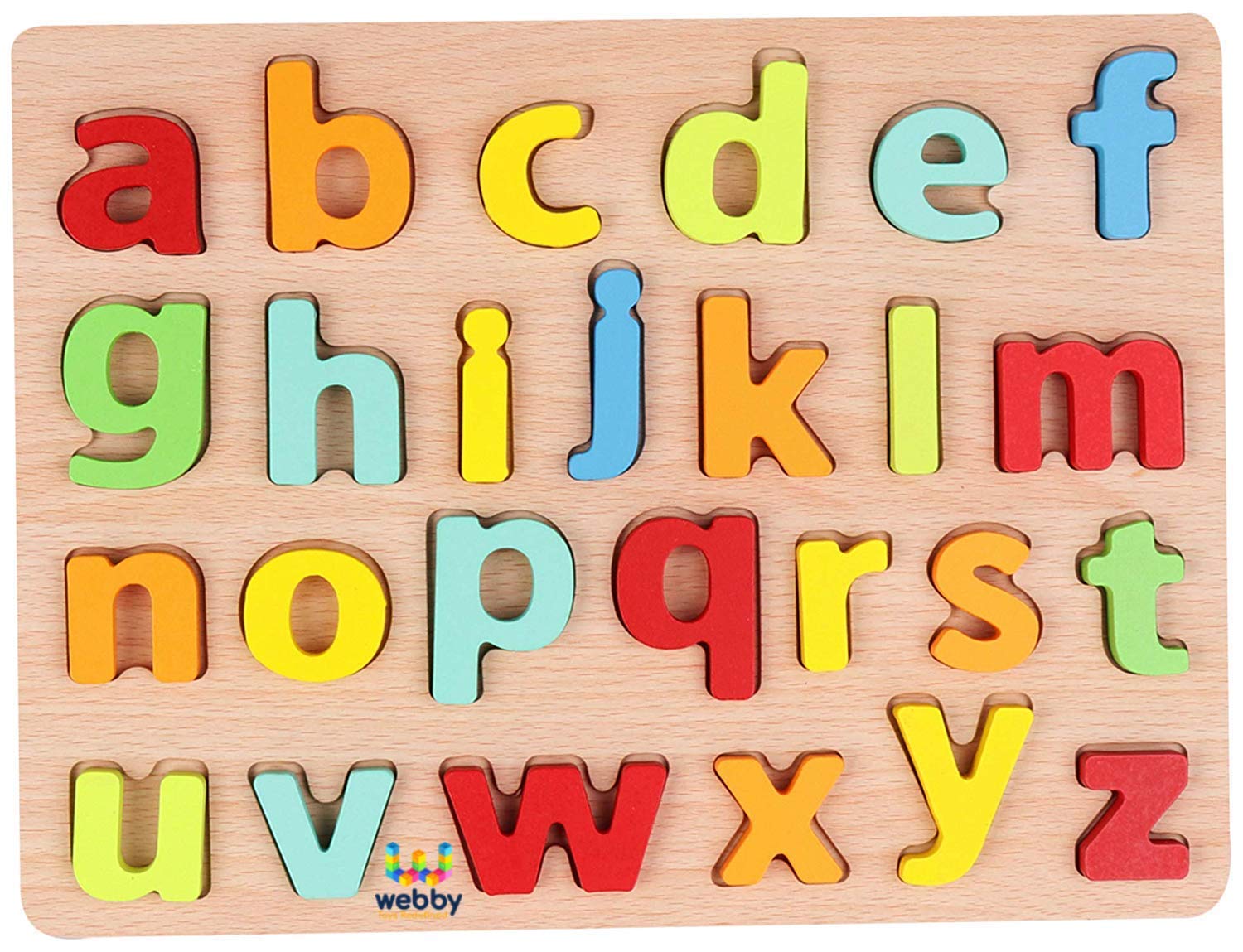 Buy Webby Wooden Small Alphabets Letters Learning Educational Tray Toy ...
