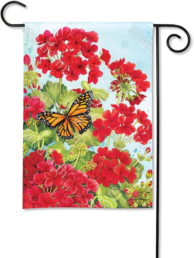 Amazon.com: BreezeArt Studio M Red Geraniums Decorative Garden Flag ...