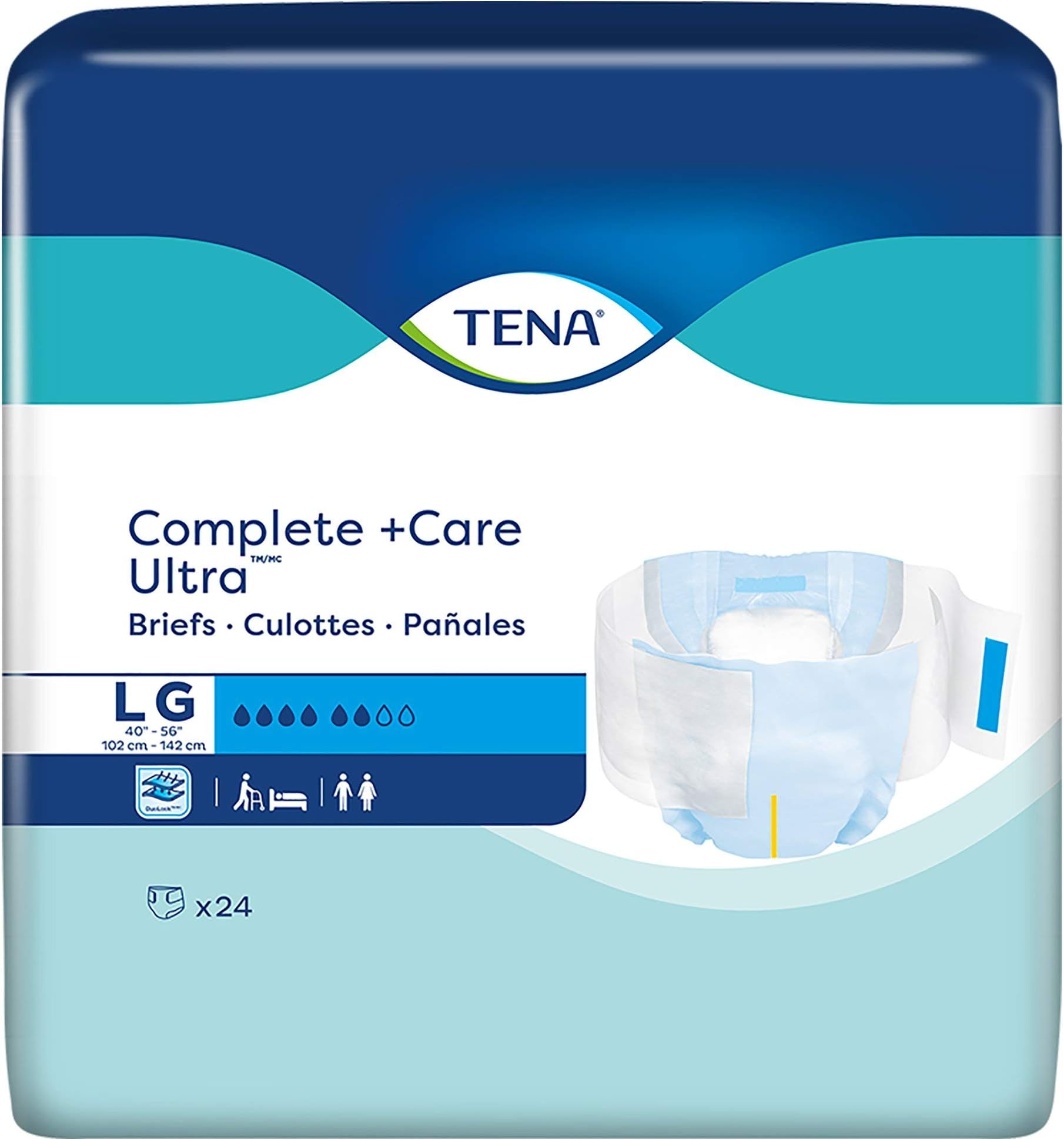 Amazon.com: TENA Ultra Breathable Briefs, Incontinence, Disposable, Heavy Absorbency, Large, 40 ...