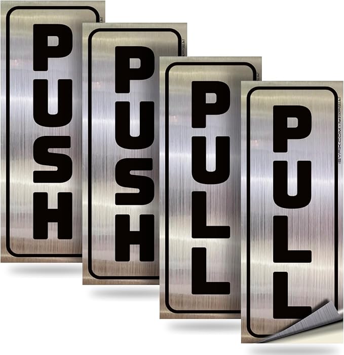 Amazon.com: iSYFIX Push Pull Stickers Sign – 2 Pack 2.8x7 inch ...
