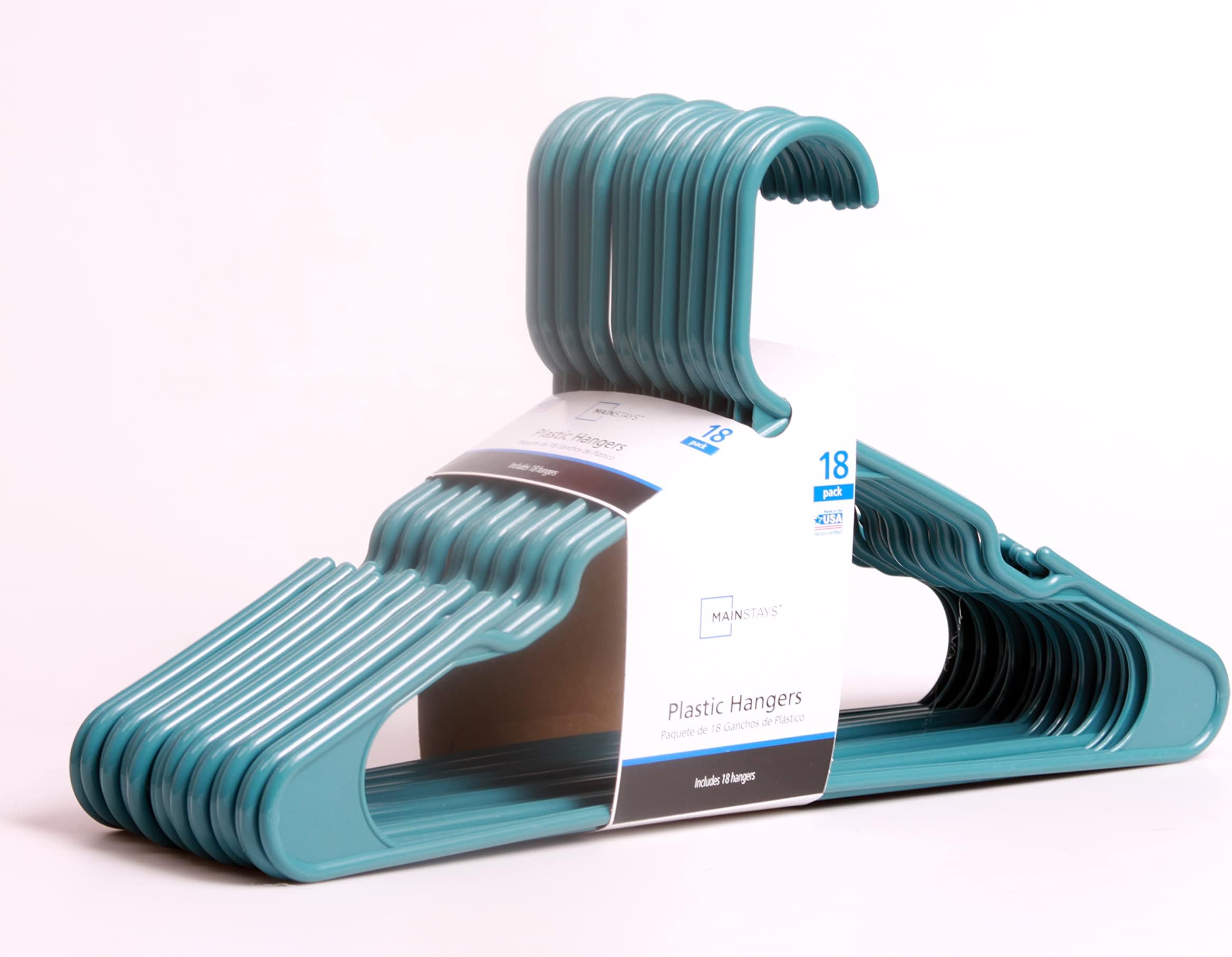 Amazon.com: Mainstay 18 Count Pack Ash Blue Plastic Hangers : Home ...