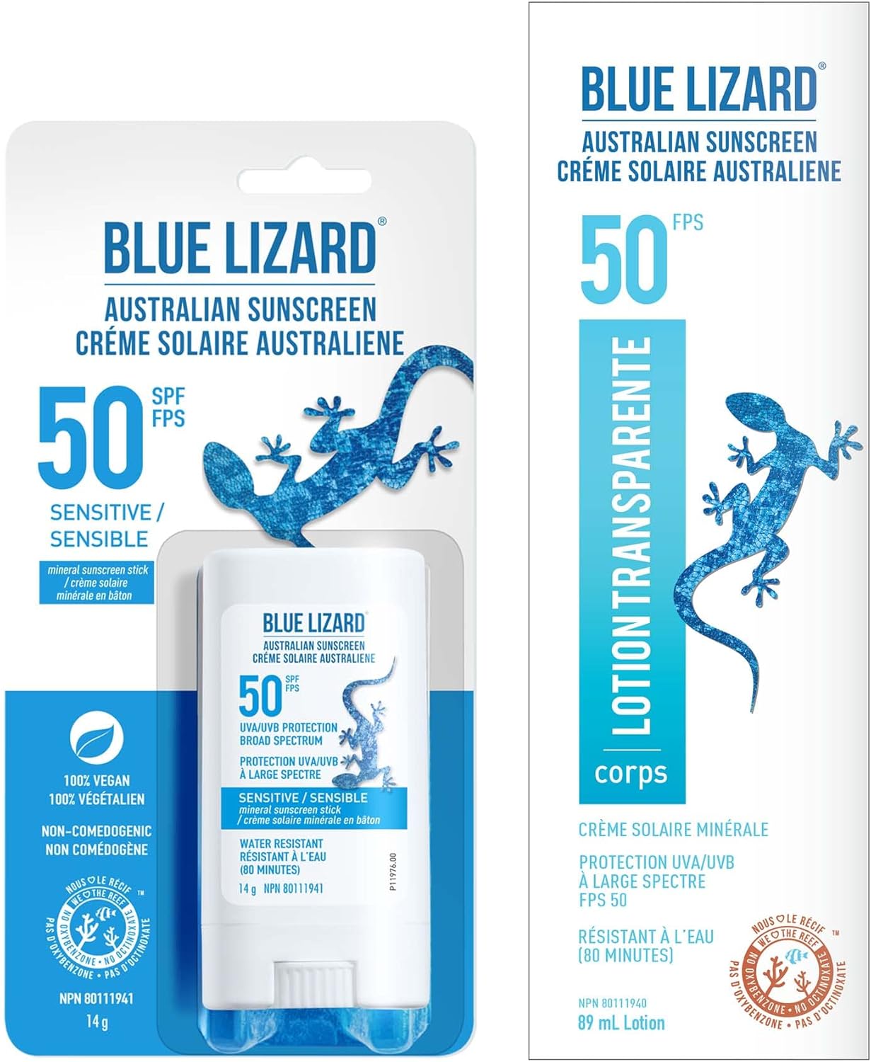 BLUE LIZARD SPF 50 Duo Pack, Featuring Sheer Mineral Sunscreen, Non ...