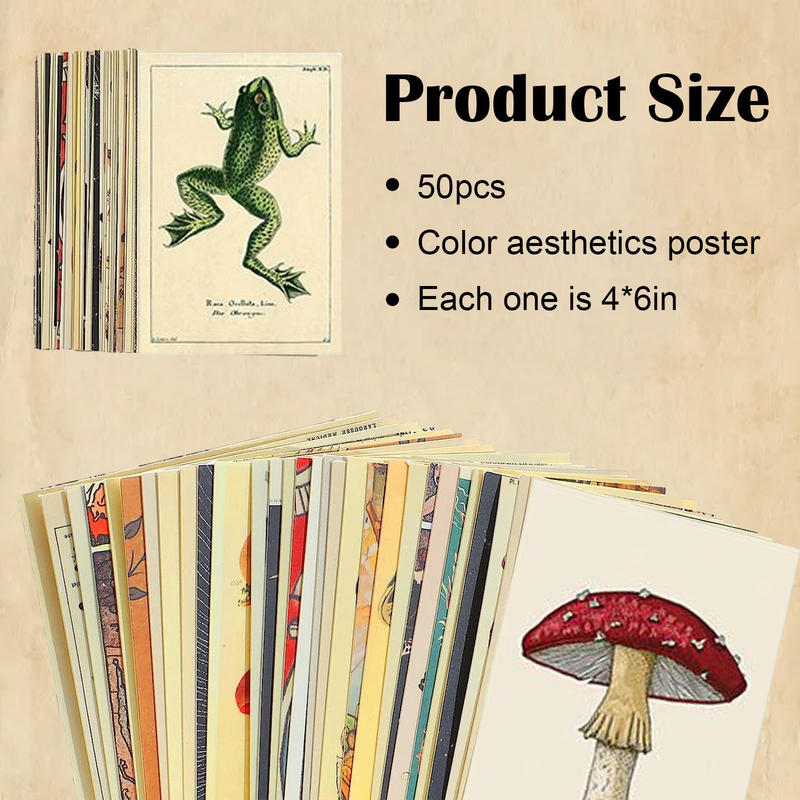 50Pcs Vintage Wall Collage Kit, 4×6 Inch Vintage Botanical Wall Collage ...